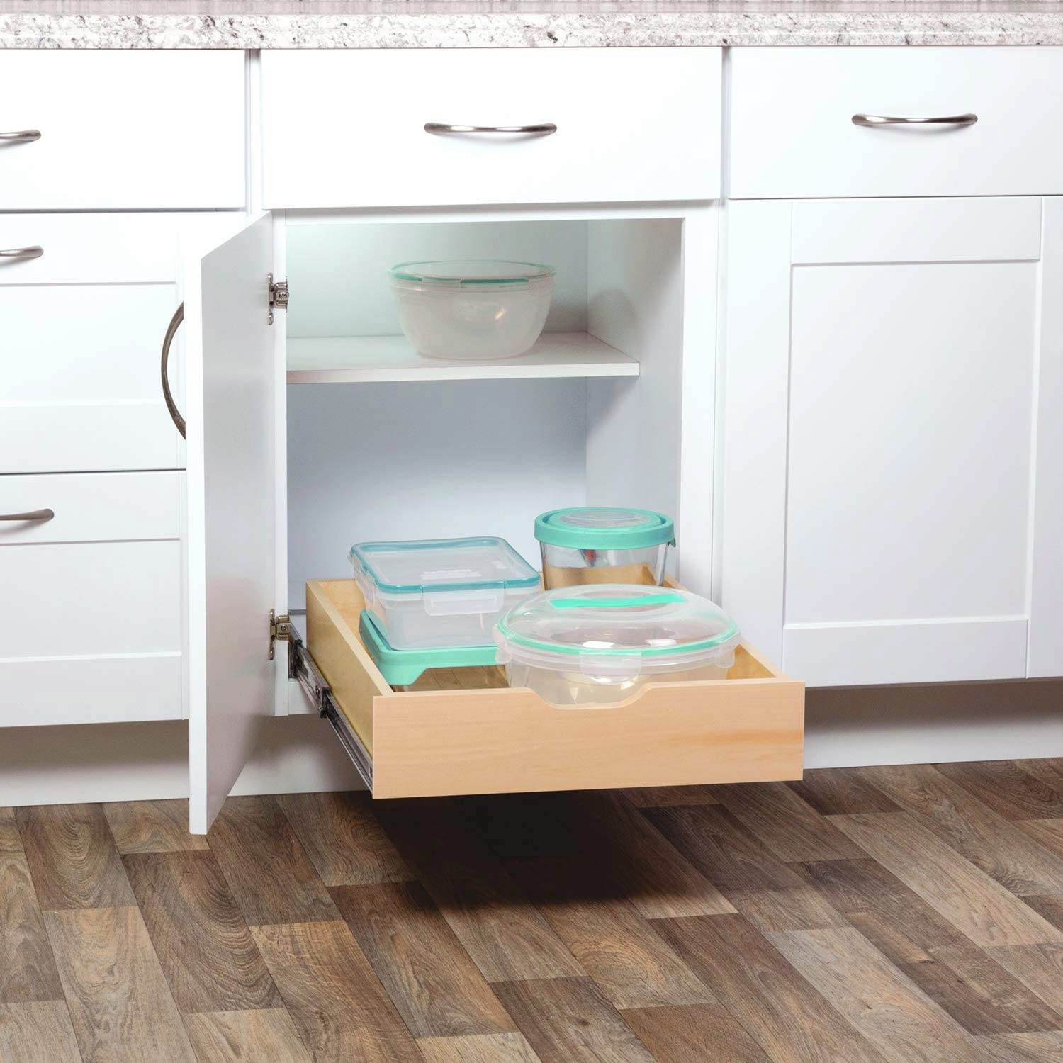 Knape & Vogt RS-WMUB-17-WD 5 in. H x 18 in. W x 22 in. D Soft-Close Wood Drawer Box Pull-Out Cabinet Organizer
