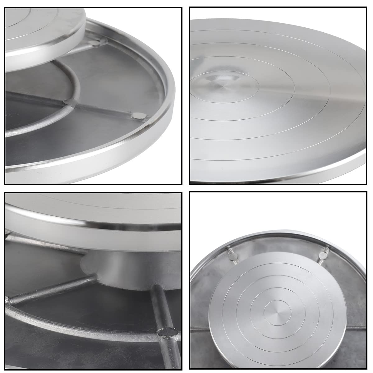 WNGDUA Pottery Turntable 8"/20CM Double-Sided Pottery Wheel Rotating Turntable DIY Clay Tools Sculpting Rotary Plate Aluminium Alloy Cake Turntable Stand Ceramic Sculpting Pottery Cake Turntable