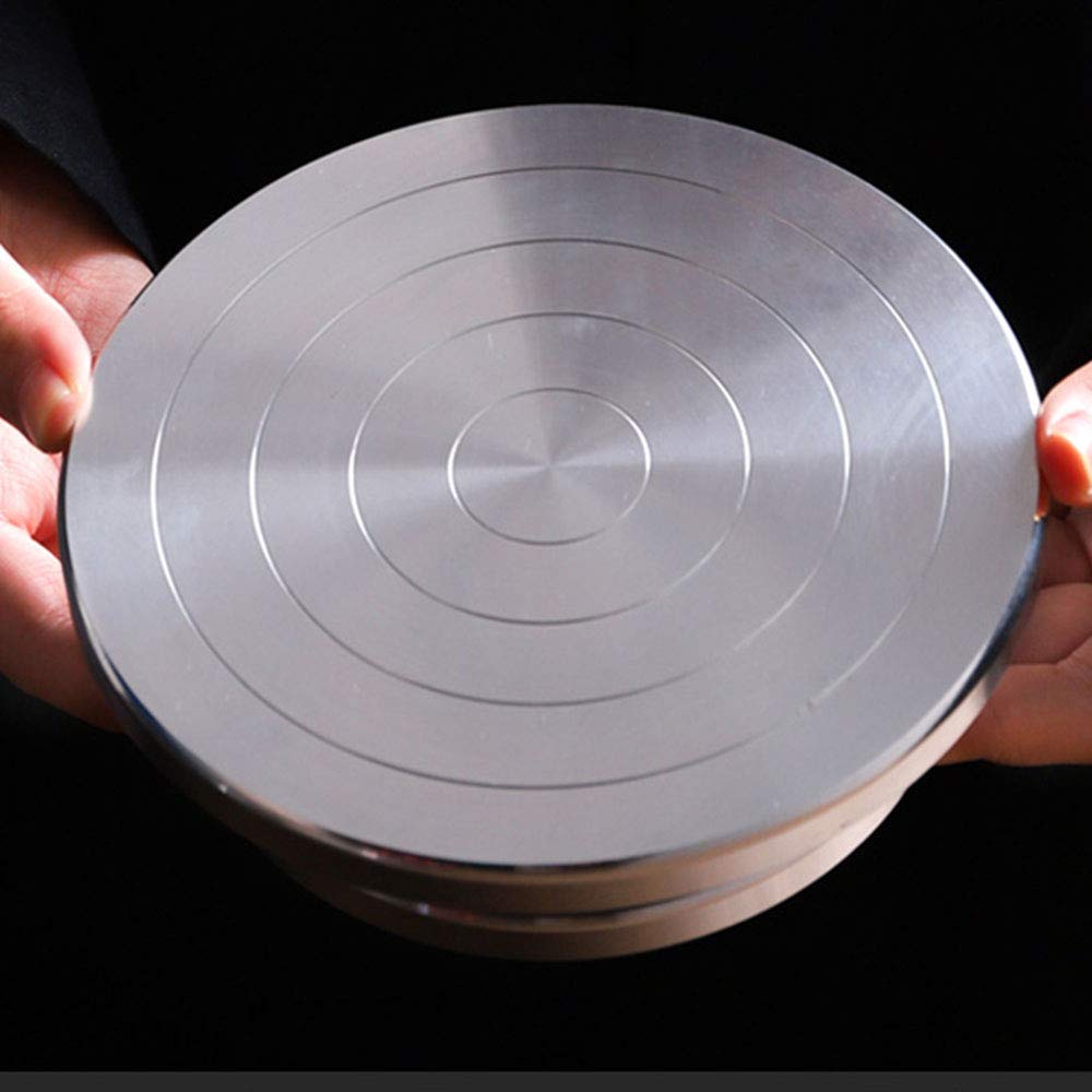 WNGDUA Pottery Turntable 8"/20CM Double-Sided Pottery Wheel Rotating Turntable DIY Clay Tools Sculpting Rotary Plate Aluminium Alloy Cake Turntable Stand Ceramic Sculpting Pottery Cake Turntable