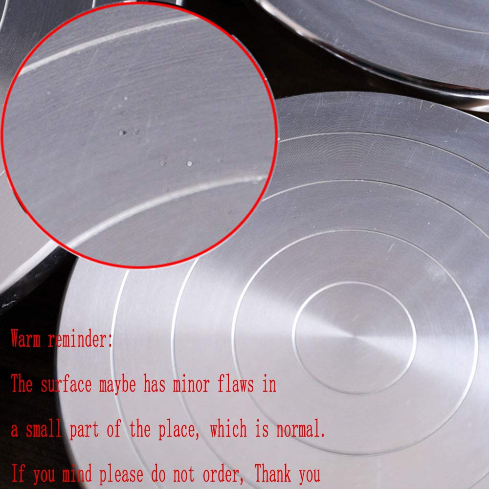 WNGDUA Pottery Turntable 8"/20CM Double-Sided Pottery Wheel Rotating Turntable DIY Clay Tools Sculpting Rotary Plate Aluminium Alloy Cake Turntable Stand Ceramic Sculpting Pottery Cake Turntable