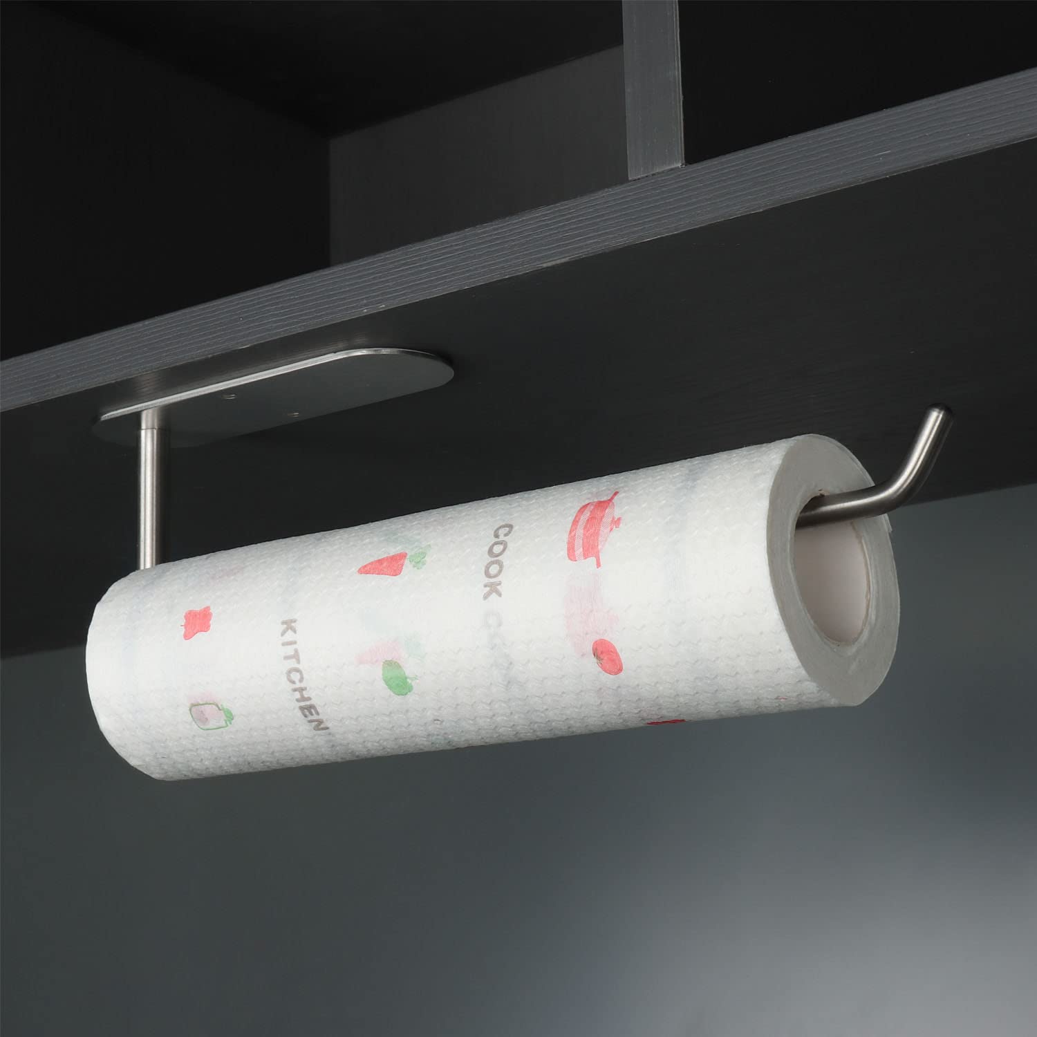 TocTen Paper Towel Holder Under Cabinet, Strong Self Adhesive Paper Towel Bar, No Drilling Paper Towels Bulk Easy to Install, 304 Stainless Steel Paper Towel Rack for Kitchen (Brushed Nickel,12 in)
