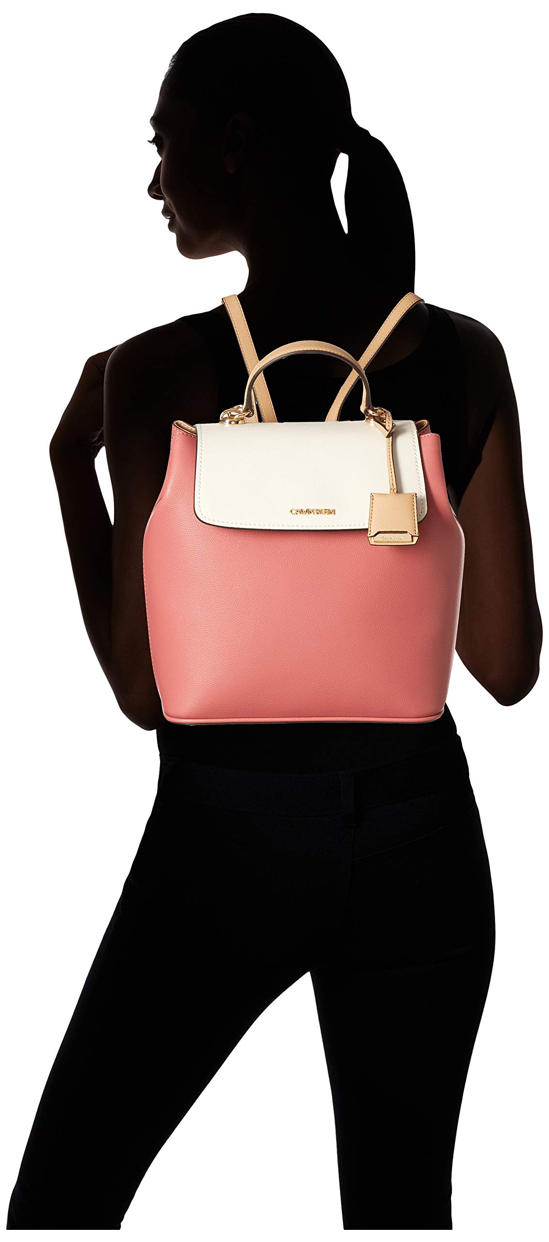Calvin Klein Women's Leilani Micro Pebble Backpack, Deep Black, One Size