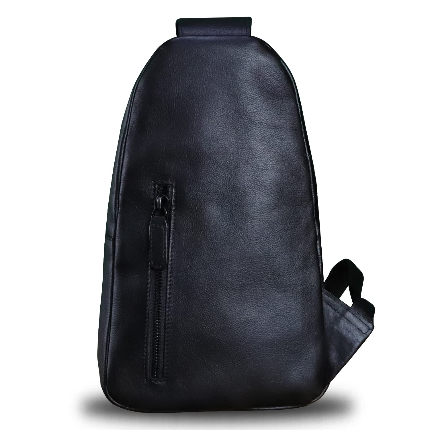 Genuine Leather Sling Bag Crossbody Purse Handmade Hiking Daypack Motorcycle Bag Retro Shoulder Backpack Vintage Chest Bag (Darkgrey)