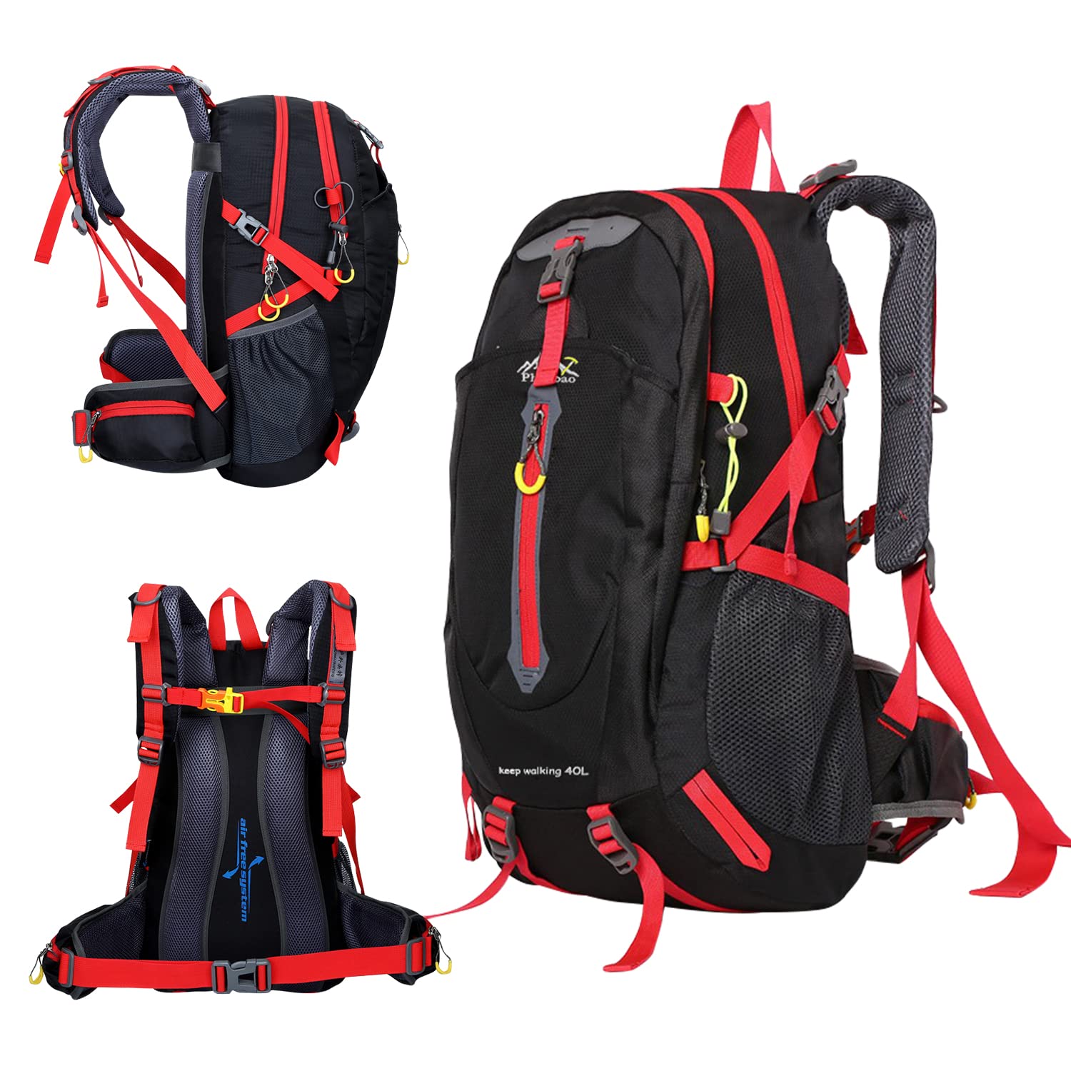 40L Hiking Backpacks, Black Travel Backpack, Ultralight Backpack for Women, Waterproof Backpack, Camping Backpack for Men, Large Tactical Backpack , Hiking Daypacks for Outdoor Fishing, Camping Pack