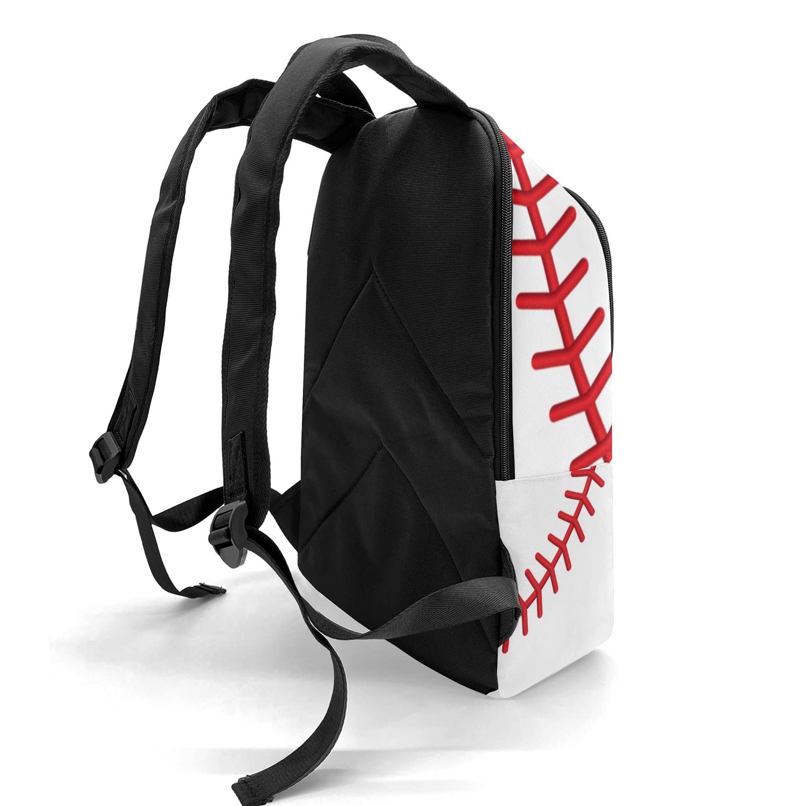 Personalized Name Sports Baseball Lace Number Backpack Unisex Bookbag for Boy Girl Travel Daypack Bag Purse 17.7 IN