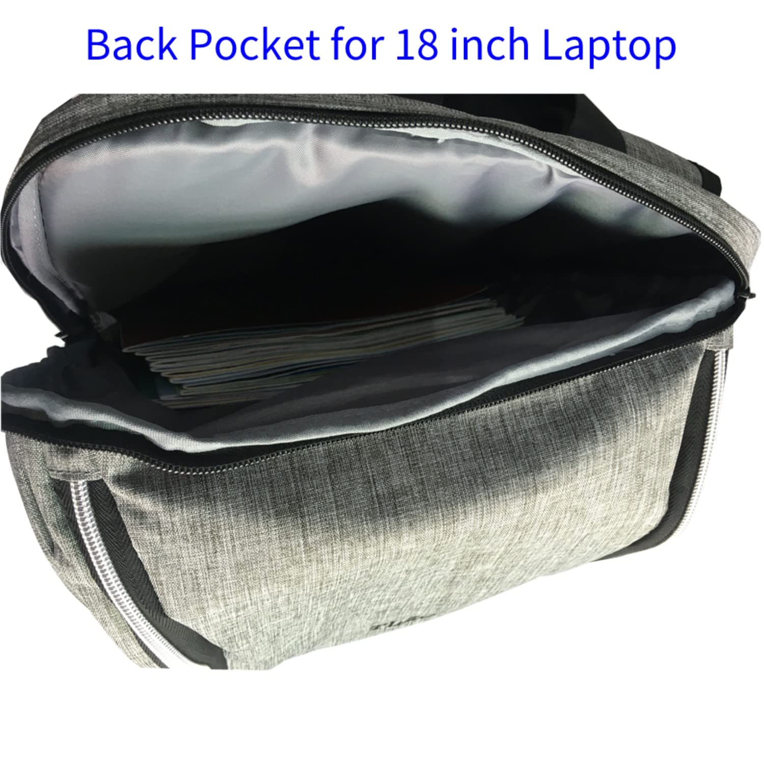 TLZC 30L Reusable Lunch Bag, Double Compartment Insulated Backpack for Lunch Dinner Picnic, 1 Compartment for 18 Inch Laptop, 1 Side Pocket for Bottle Backpack