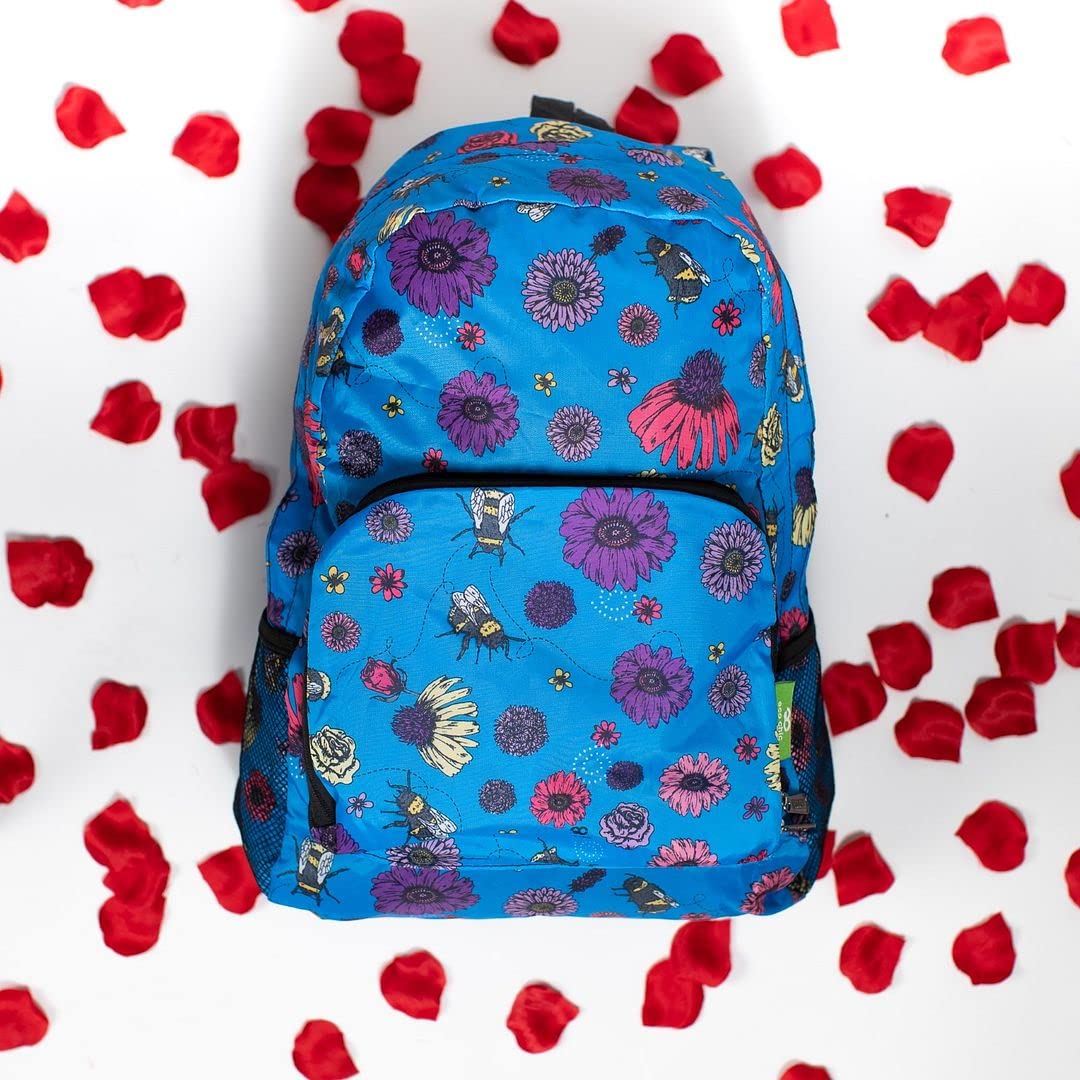 ECO CHIC Lightweight Foldable Backpack (Sea Creatures Blue)