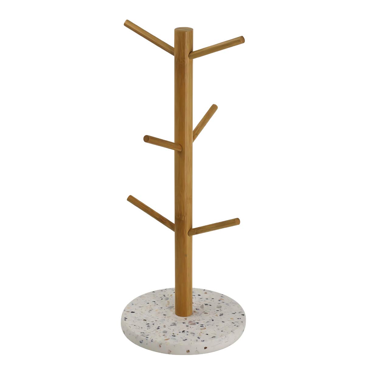 TOPSKY Coffee Mug Holder for Counter, Mug Holder Tree, Coffee Cup Rack Tree, Standing Coffee Mug Station Organizer with 6 Hanger Hooks for Countertop, Vertical Mugs Storage Rack, Free Up Cabinet Space