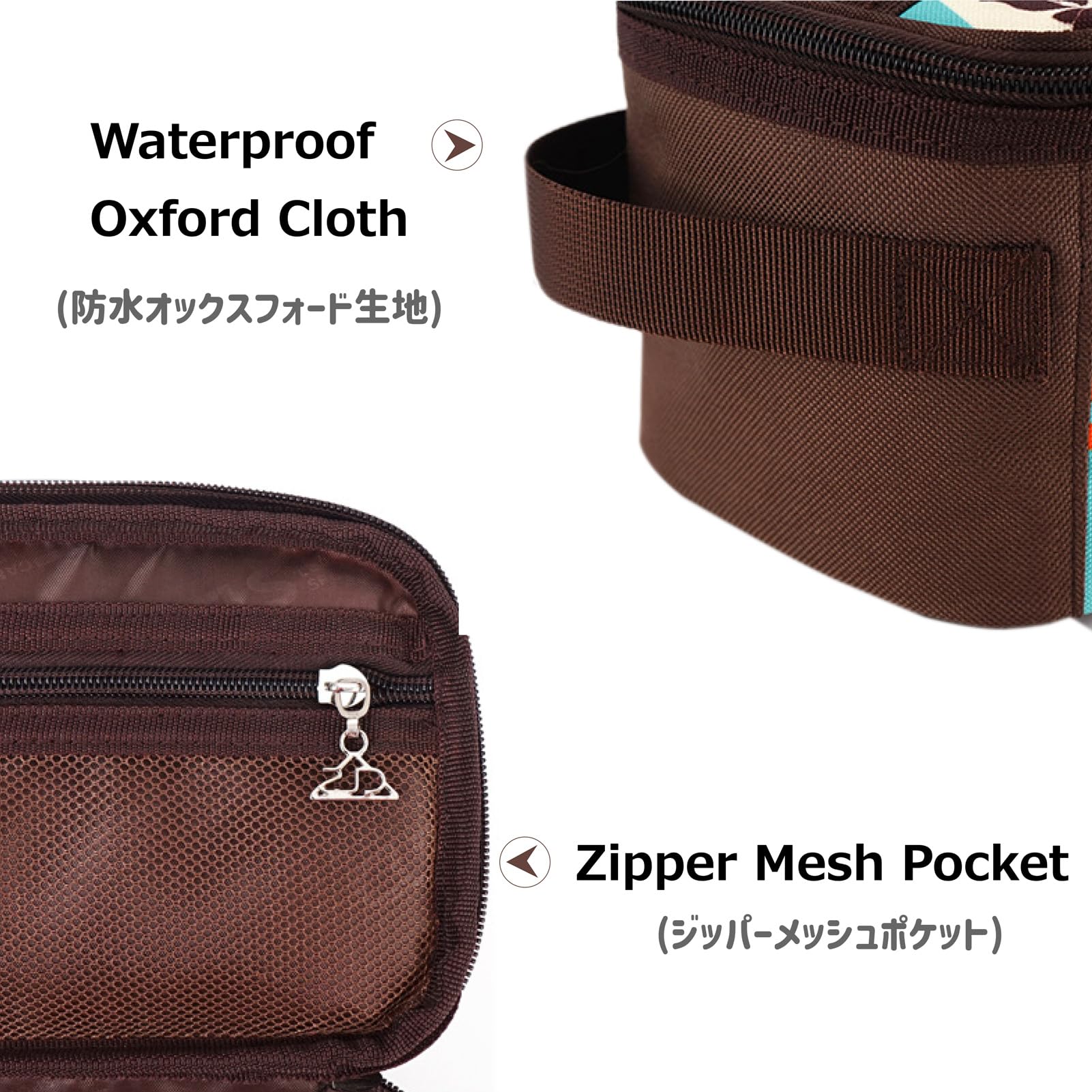 Azarxis Camping Cooking Utensils Organizer Bag Travel Storage Bag Portable Small Stuff Case for Storing Flatware Cutlery Digital Accessories Cosmetics Makeup Brushes (Brown with Triangle Shape)