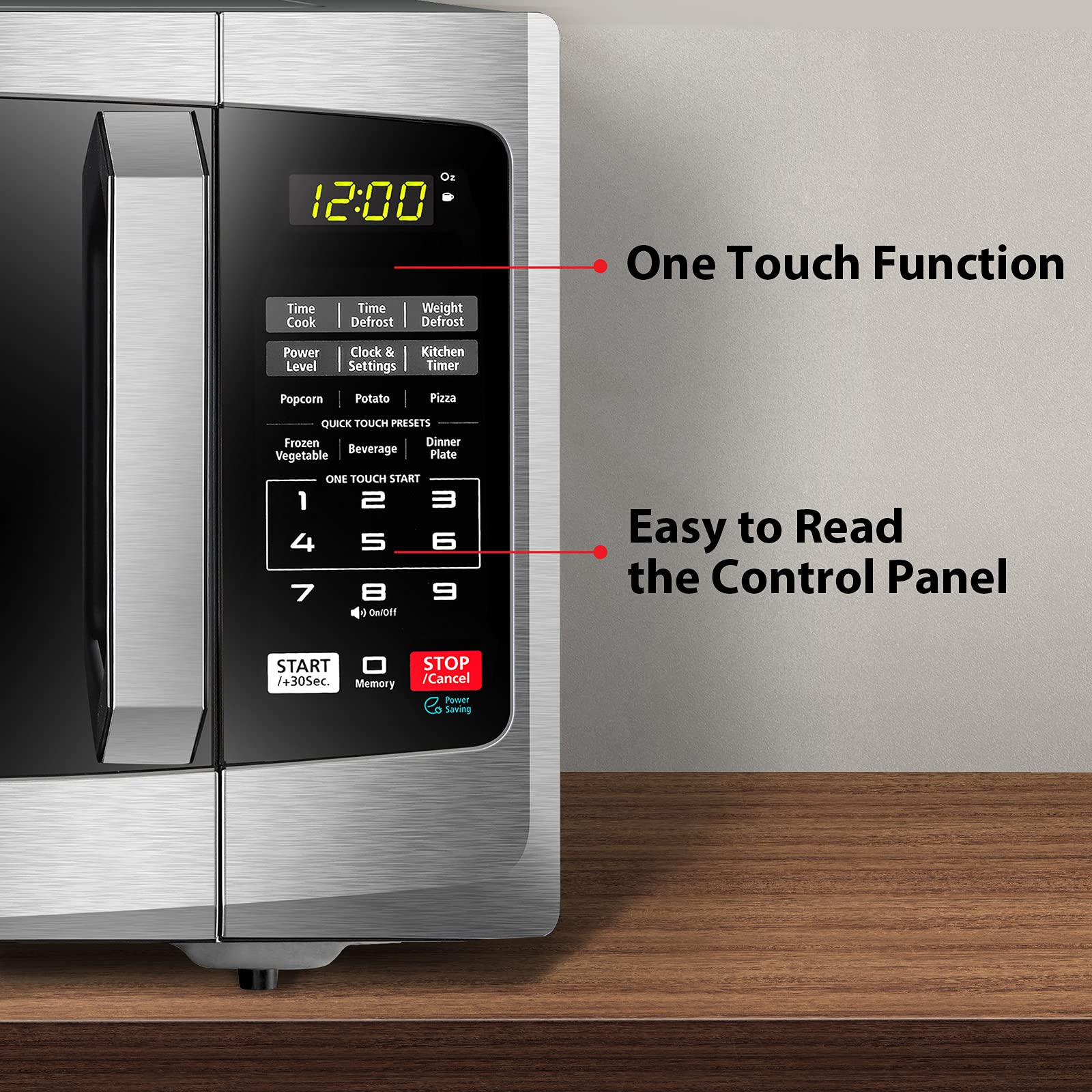 TOSHIBA EM925A5A-SS Countertop Microwave Oven, 0.9 Cu Ft With 10.6 Inch Removable Turntable, 900W, 6 Auto Menus, Mute Function & ECO Mode, Child Lock, LED Lighting, Stainless Steel