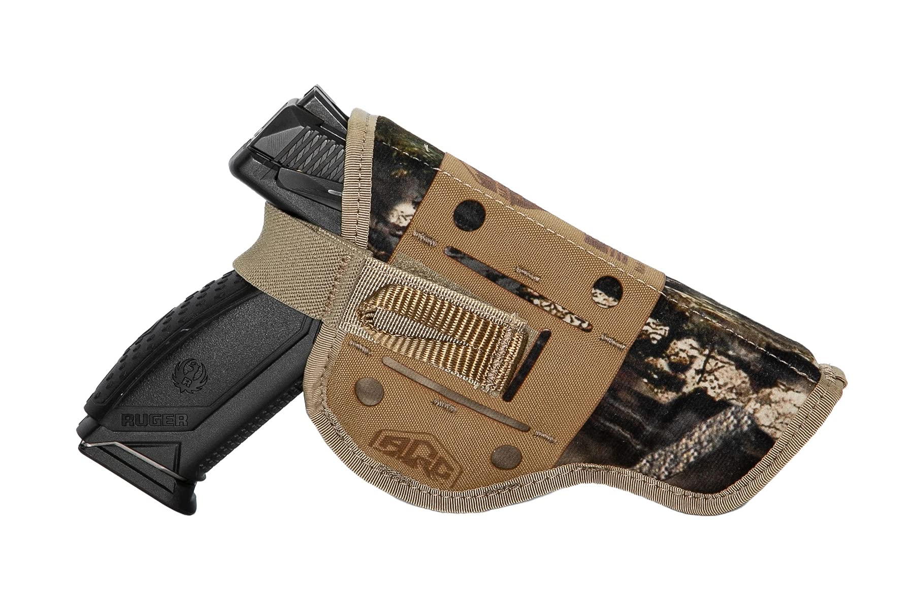 Alaska Guide Creations Pistol Holster One Size Fits Most | Open Carry Pistol Holder | Camo Hunting Harness (Realtree Edge)