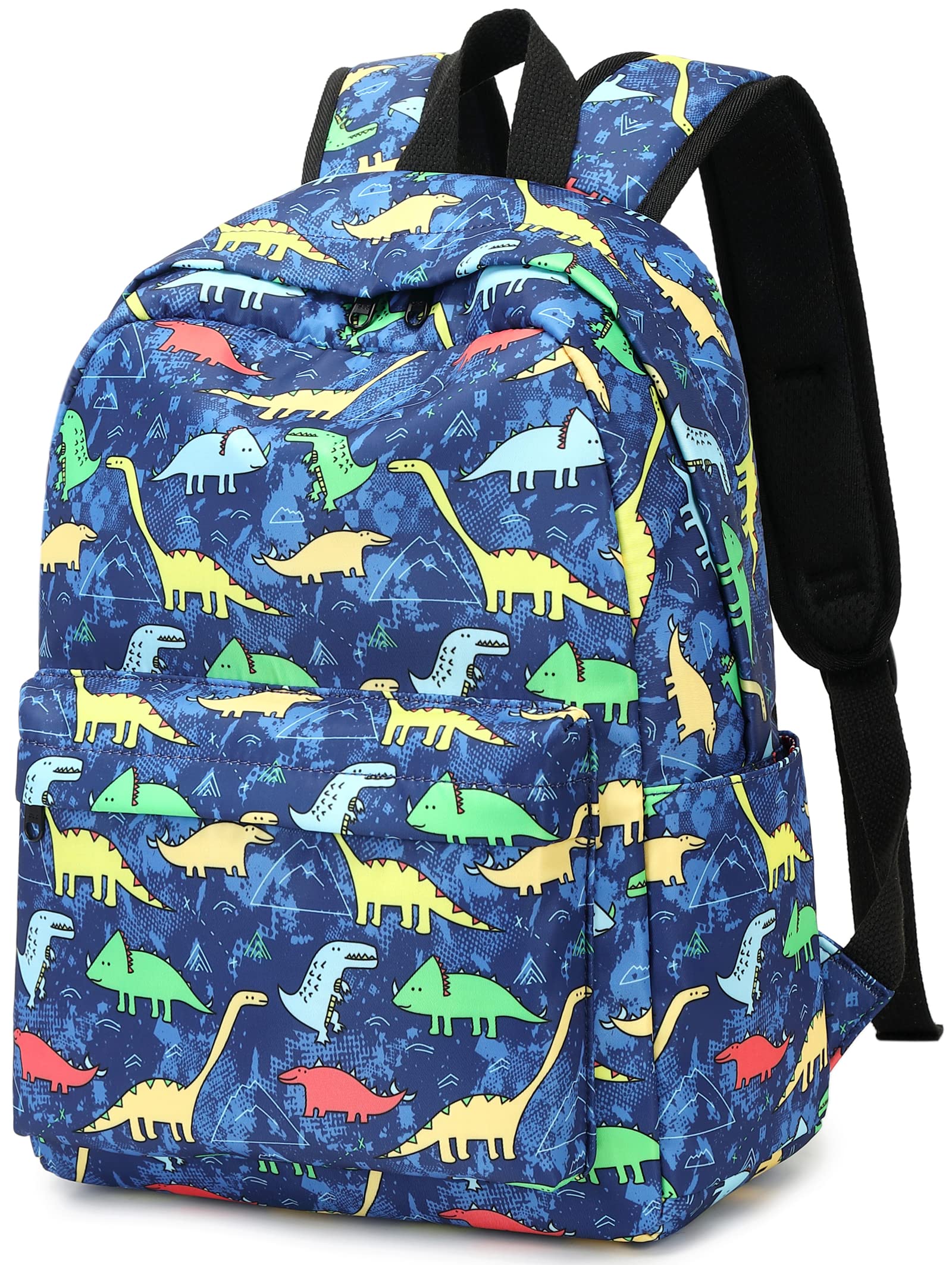CAMTOP Backpack for Kids Boys School Backpack with Lunch Box for Preschool Kindergarten BookBag Set(Dinosaur-Graffiti Blue