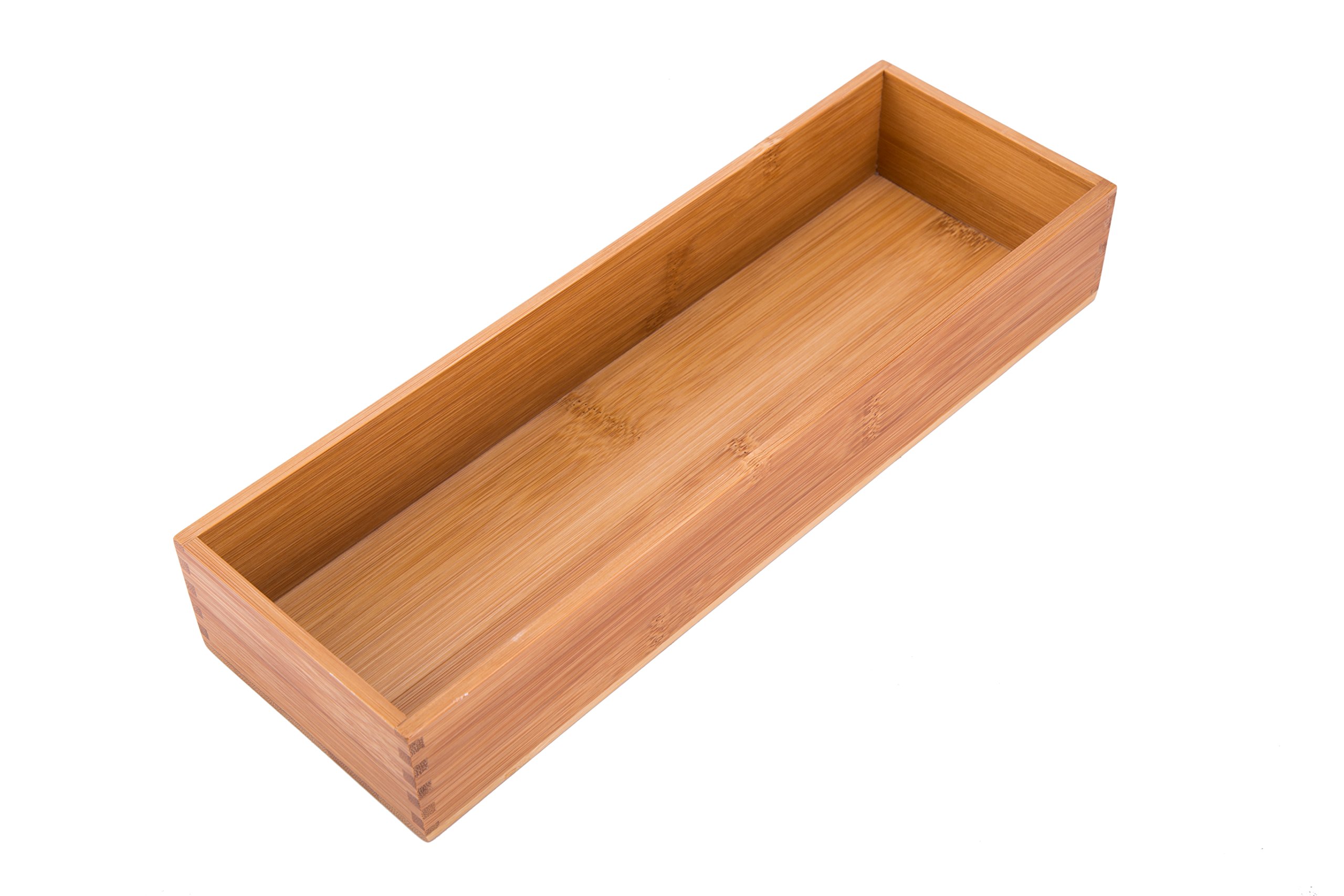 Sansnow Bamboo Kitchen Seasoning Box Tableware Knife Fork Organizer Box, Bamboo 12"*4"