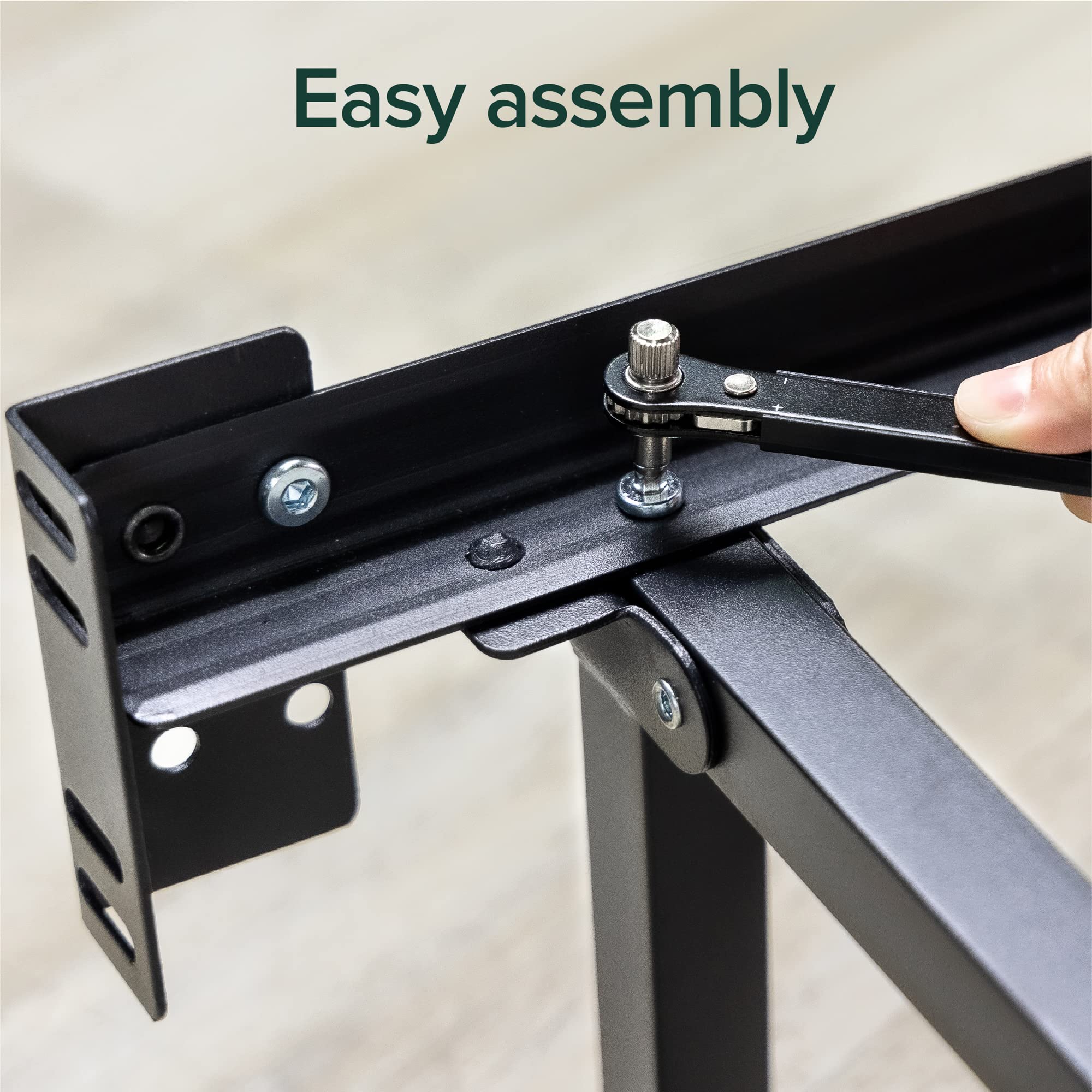 ZINUS Compack Metal Bed Frame / 7 Inch Support for Box Spring and Mattress Set, Black, Queen