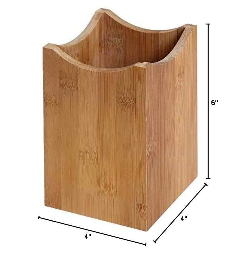 YBM HOME Bamboo Utensil Holder for Kitchen Cooking Tools, Cutlery, and Silverware 331