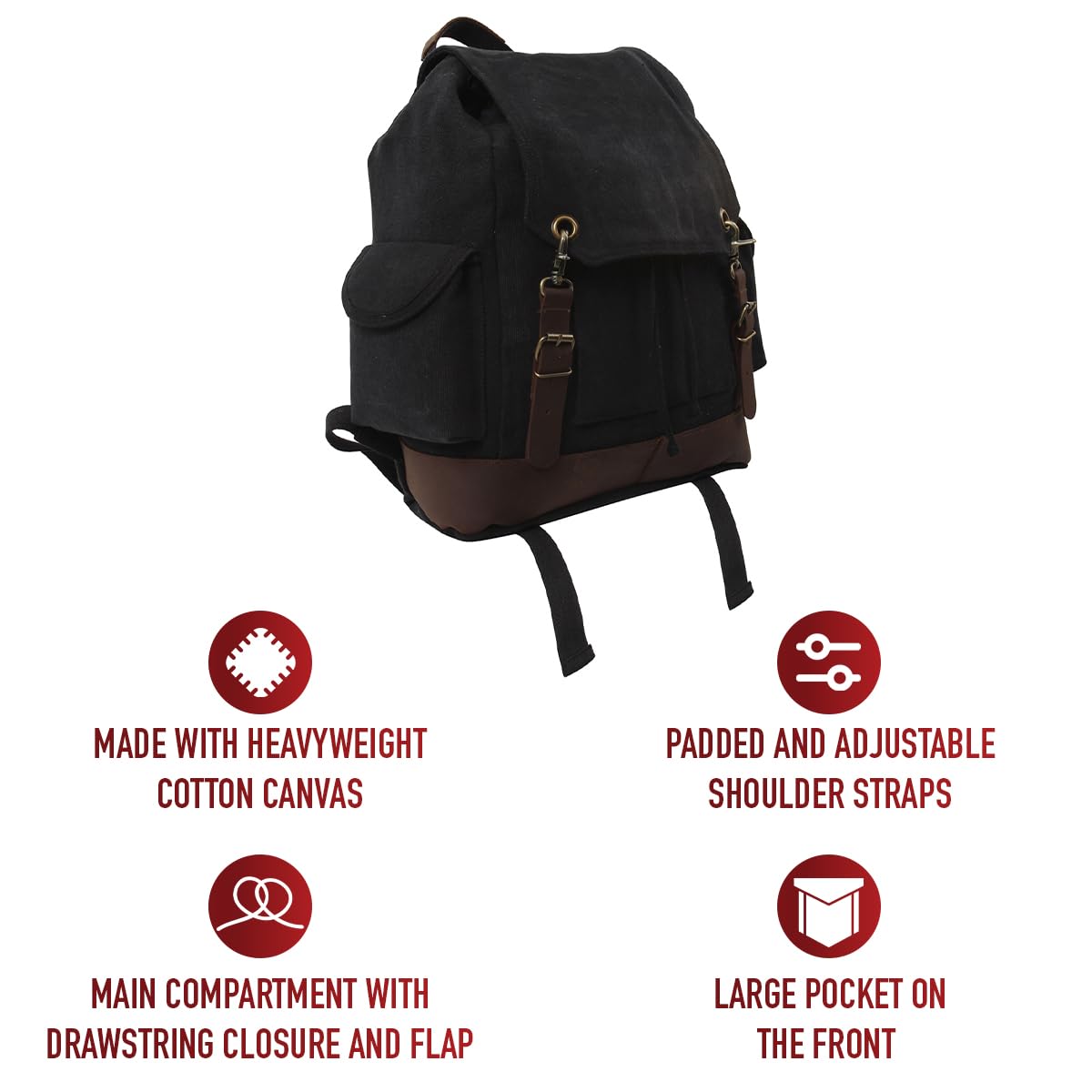 Rothco Vintage Expedition Rucksack, Black