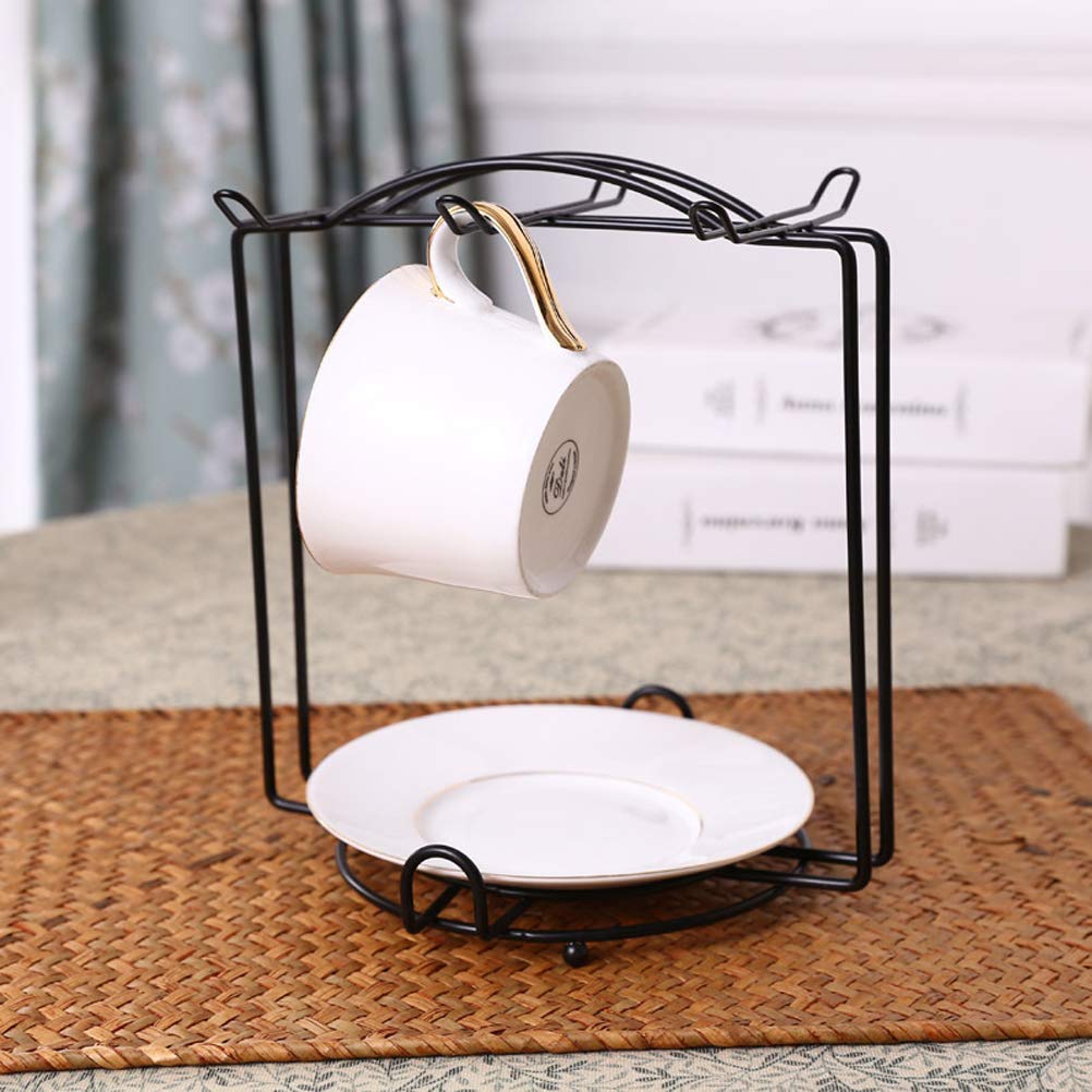 LGCTION Euro Large 6-Mug Holder, Countertop Mug Tree, Coffee Mugs & Tea Cup Storage Rack, Coffee Counter Bar Accessory & Kitchen Organizer