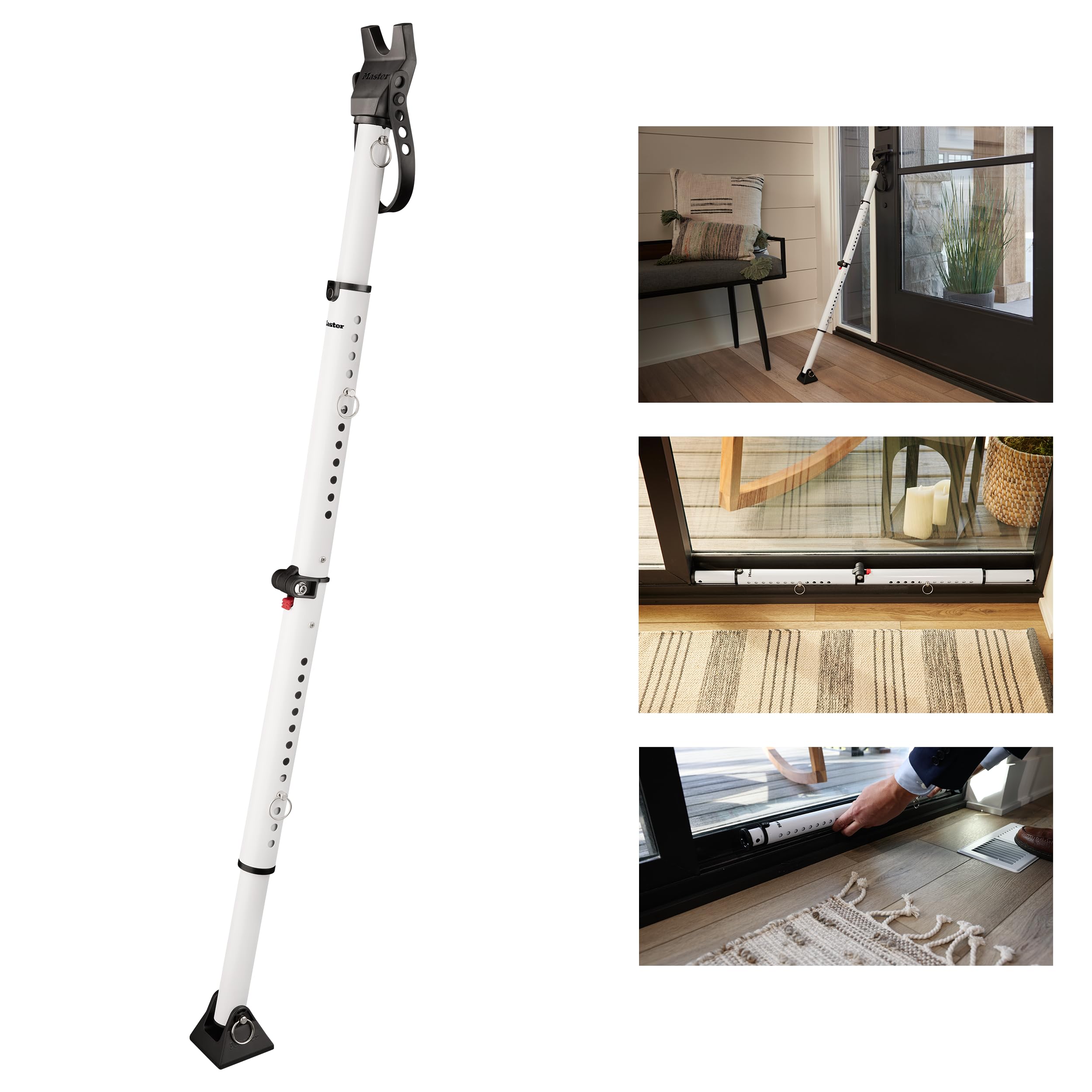 Master Lock Door Security Bar, Home Security Door Stopper, Adjustable from 27-1/2 in. to 42 in., Door Security for Sliding Doors and Front Doors, 265EC