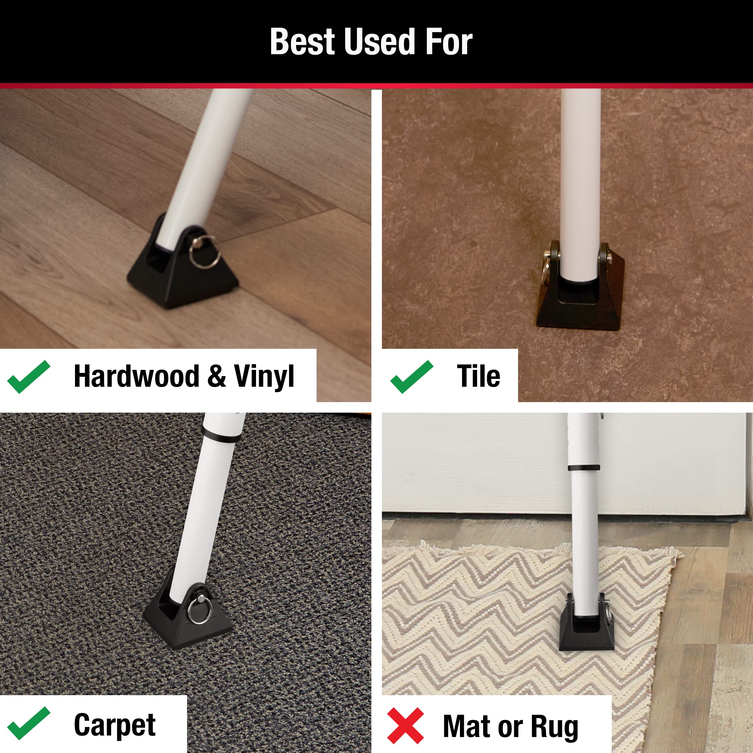 Master Lock Door Security Bar, Home Security Door Stopper, Adjustable from 27-1/2 in. to 42 in., Door Security for Sliding Doors and Front Doors, 265EC