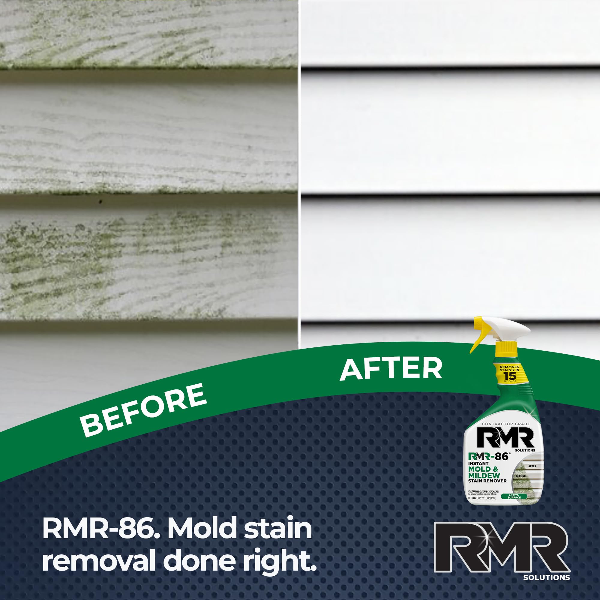 RMR-86 Instant Mold and Mildew Stain Remover Spray - Scrub Free Formula, 32 Fl Oz