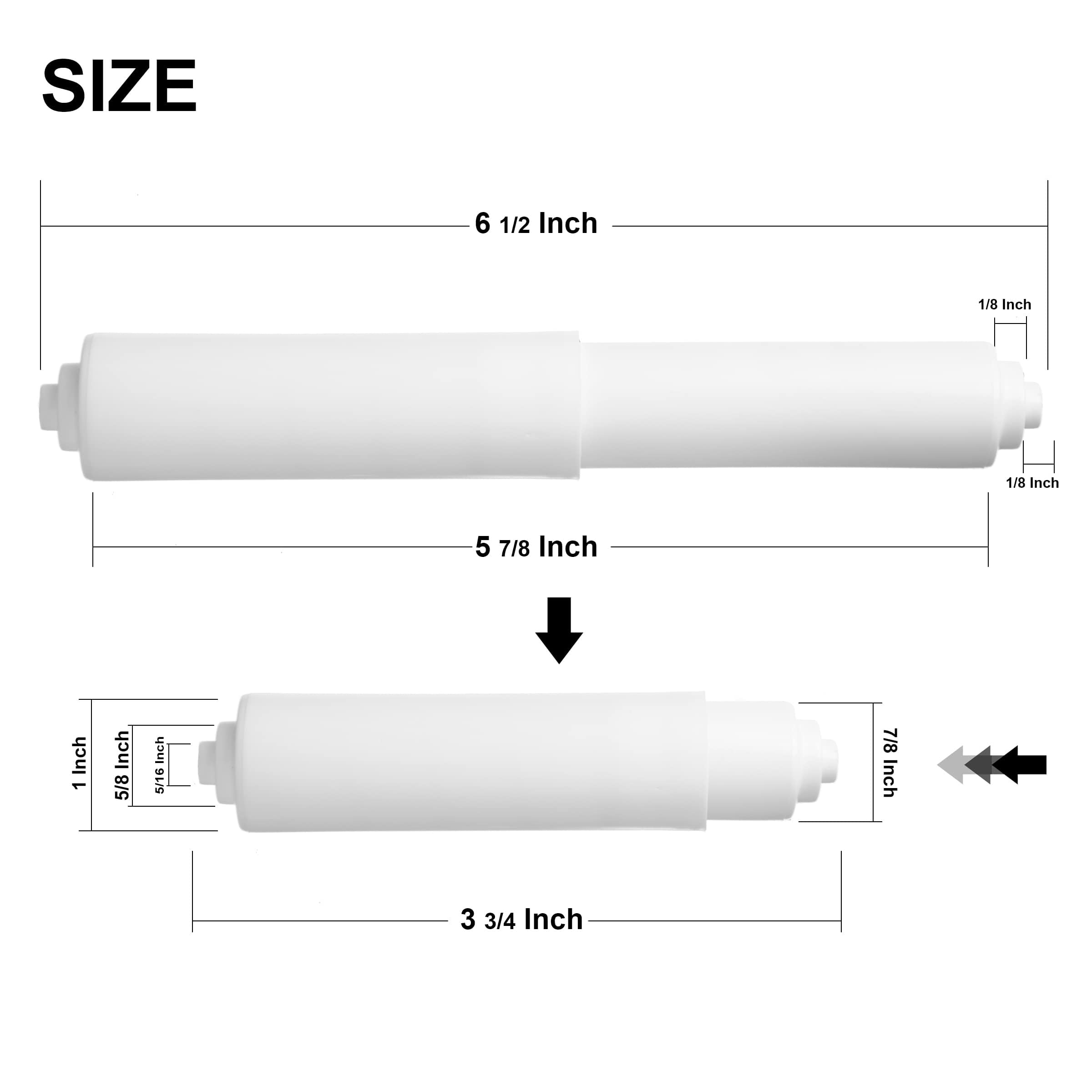 2 Pack - White Toilet Paper Holder Spring Loaded Roller Replacement