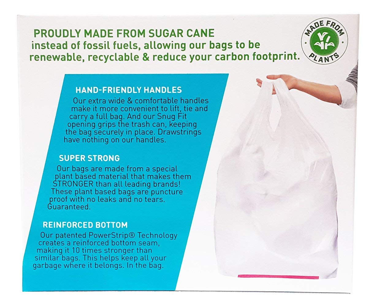 Plant Based - Hippo Sak Tall Kitchen Bags with Handles, 13 Gallon (45 Count)