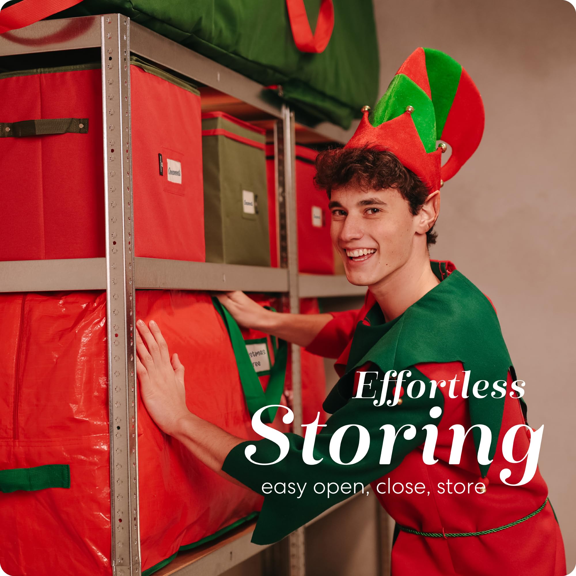 Christmas Tree Storage Bag - Stores a 9-Foot Artificial Xmas Holiday Tree. Durable Waterproof Material to Protect Against Dust, Insects, and Moisture. Zippered Bag with Carry Handles. (Red)