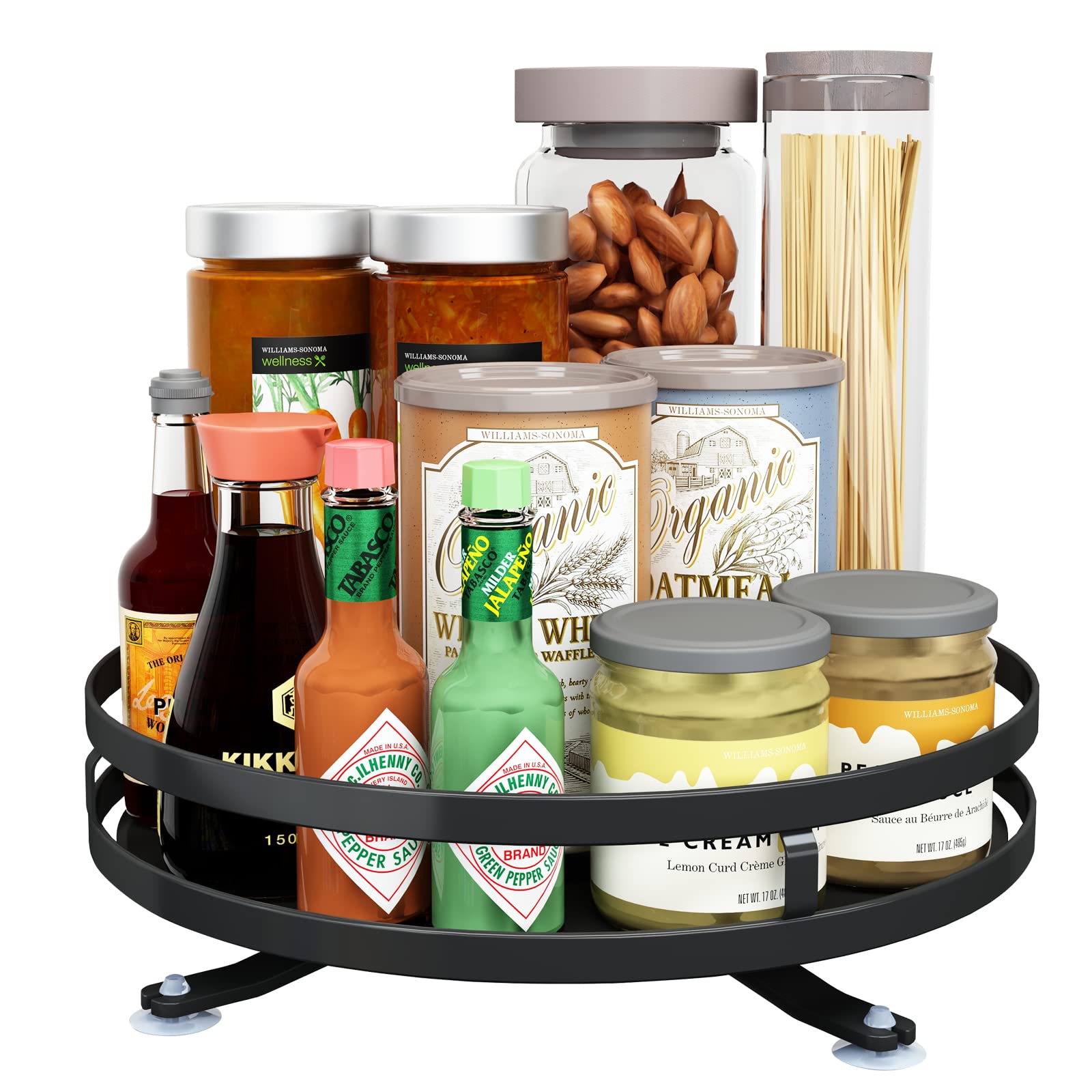 MAYAYOO Lazy Susan Turntable Organizer, 10 Inch Round Rotating Spice Rack for Cabinet, Kitchen, Pantry, Countertop, Refrigerator, Vanity, Bathroom
