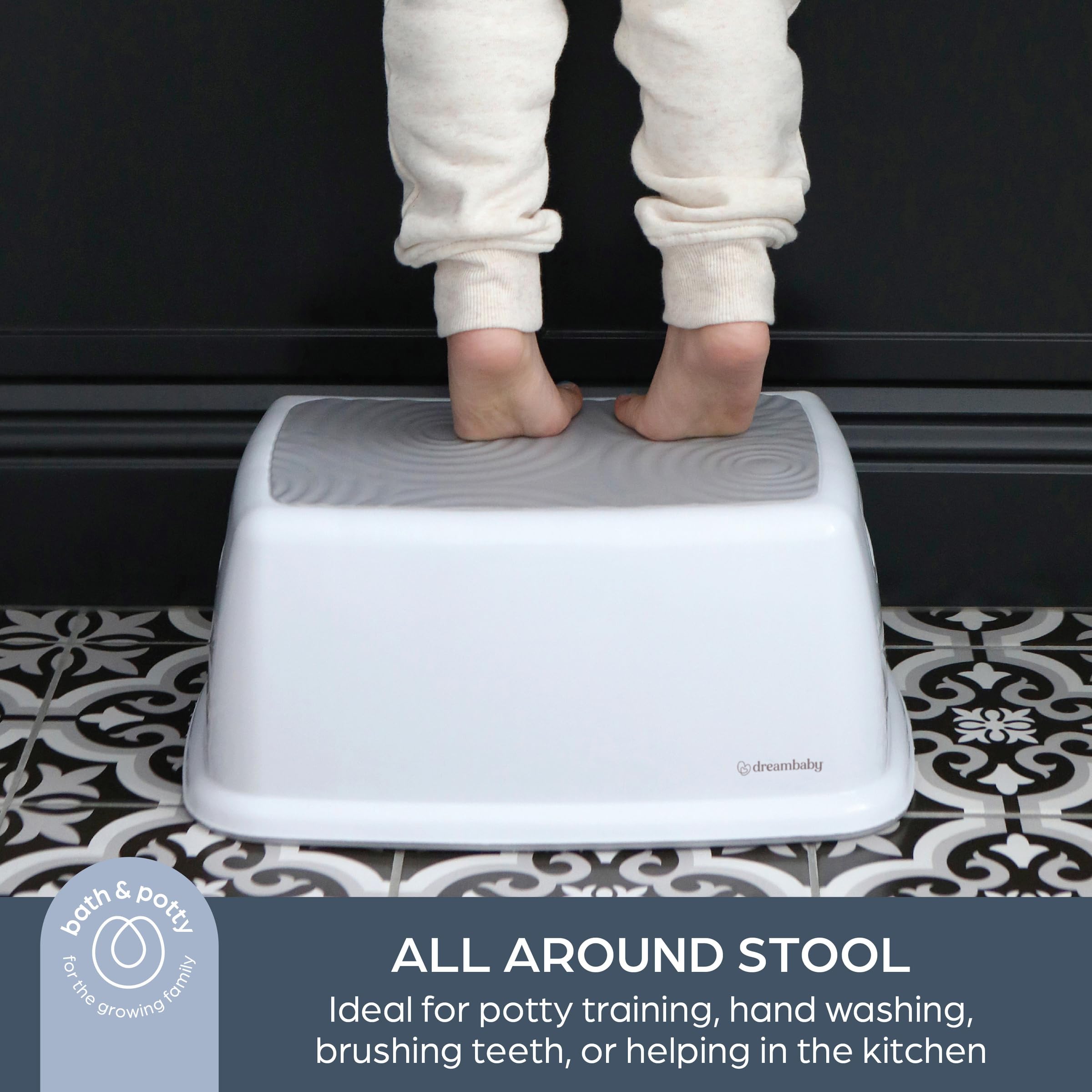 Dreambaby Step Stool Aqua Dots, Toddler Potty Training Aid with Non Slip Base - Model L672