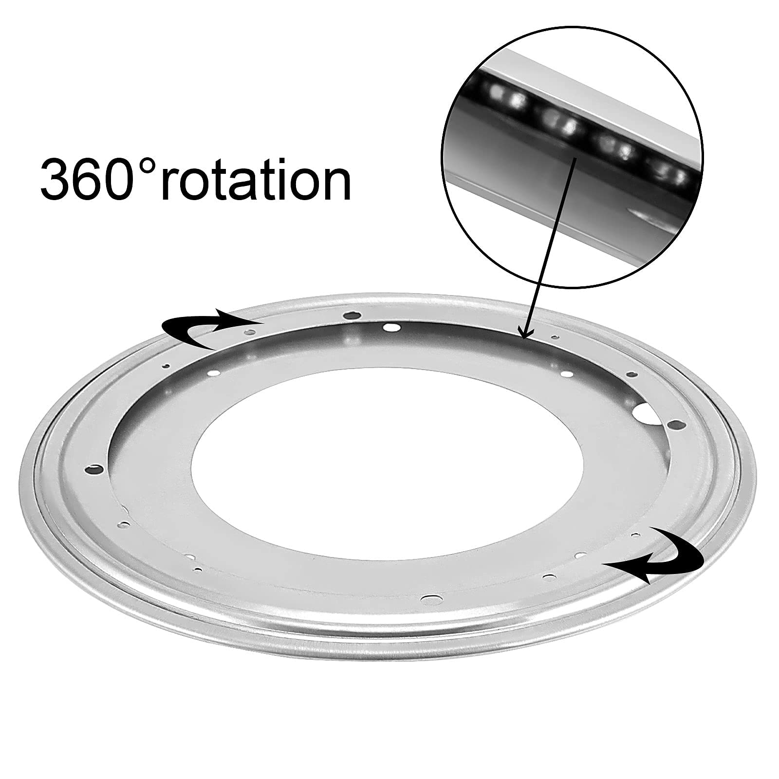 HOIGON 4 Pack 12 Inch Lazy Susan Hardware with Mounting Screws and Cork Spacers, 5/16" Thick 360 Degree Rotating Turntable Bearings, Round Lazy Susan Bearing Hardware Turntable Swivel Plate