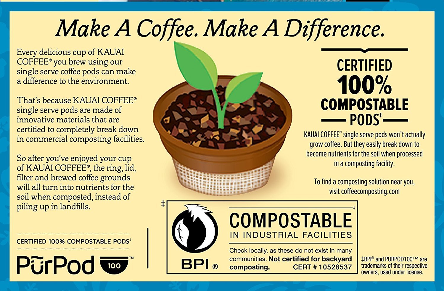 Kauai Coffee Single-Serve Pods, Na Pali Coast Dark Roast – Arabica Coffee from Hawaii’s Largest Coffee Grower, Compatible with Keurig K-Cup Brewers - 12 Count