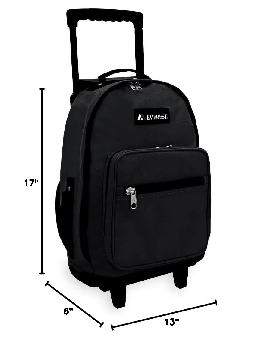 Everest 1045mWheeled Backpack - Standard, Black, One Size,1045WH-BK