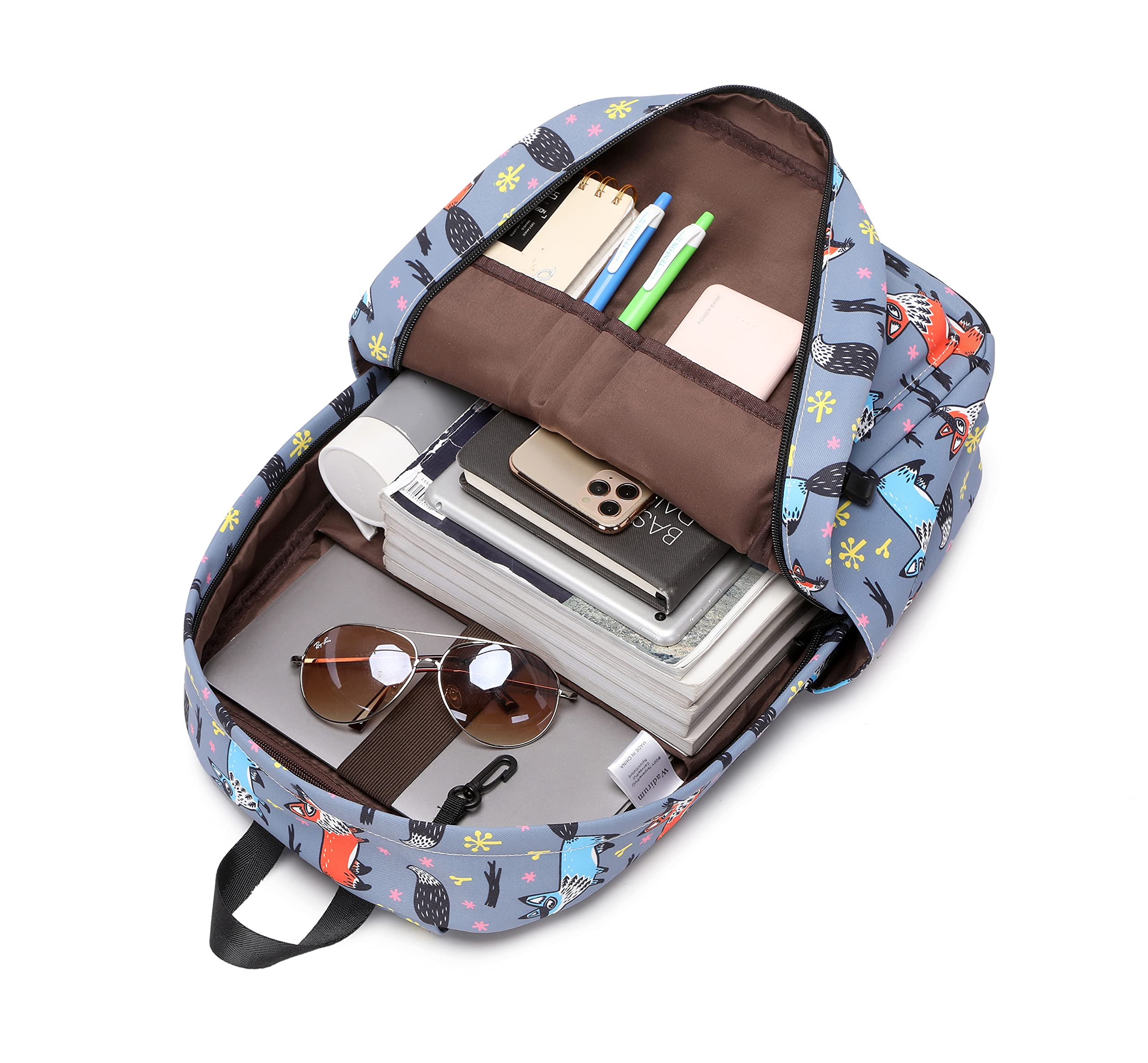 Wadirum Girl Fashion Printed School Bag Cute Backpack Purse for Women Fox