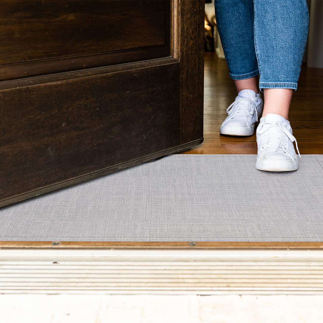 Carolina Creekhouse Melissa FloorFlat (057825UA) | Decorative Vinyl Floor Covering | Lay Flat | Durable | No Curling Edges | Waterproof | Easy Clean | Wipeable | Eco-Friendly | 2x3 Mat|Grey