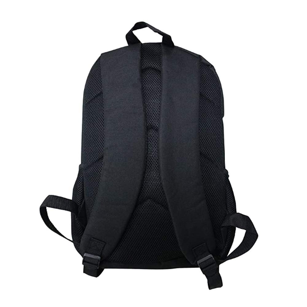 School Backpack Set Lunch Bags Pencil Case Cool Black Cat Print Bookbags 3 Pcs Set for for Kids/ Girls