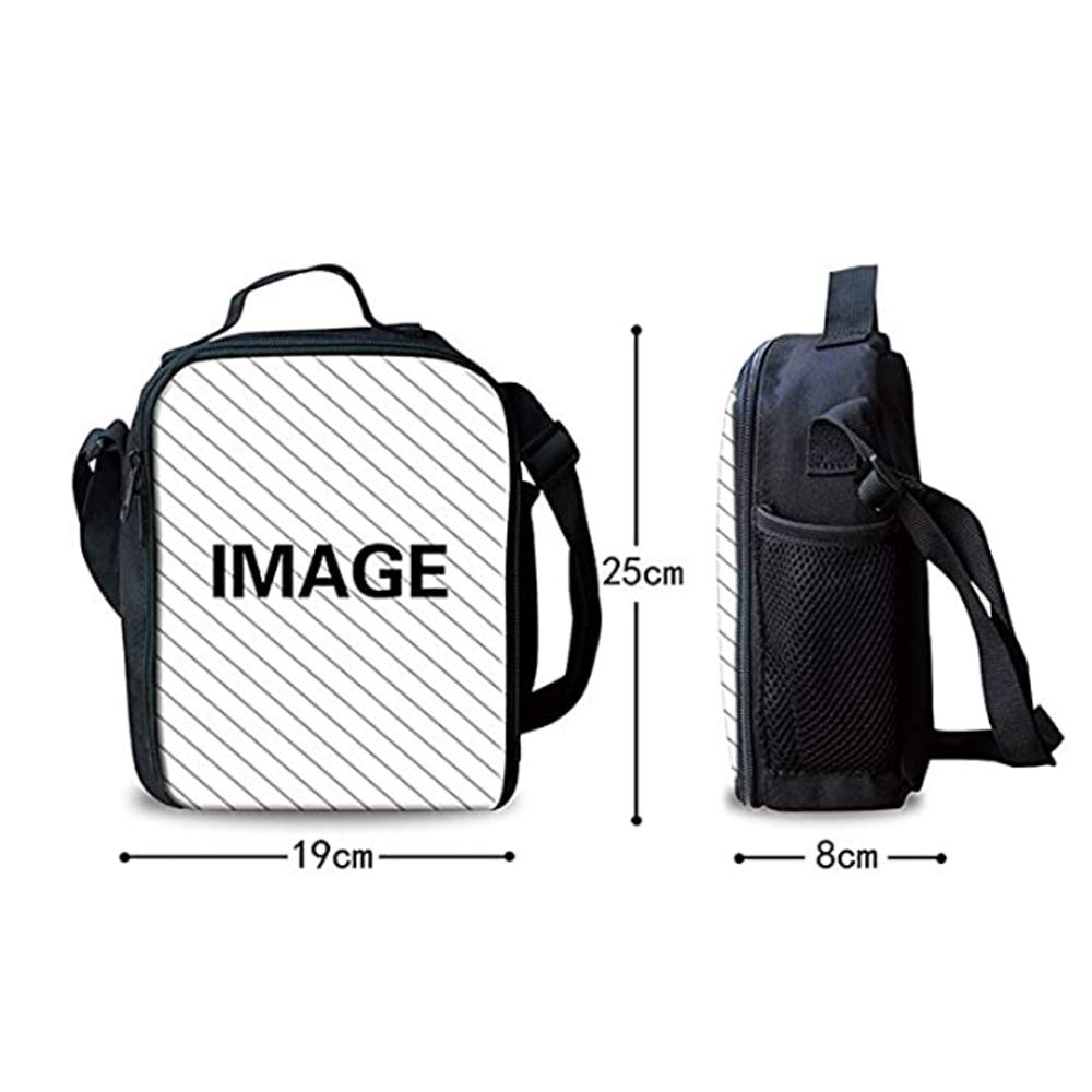 School Backpack Set Lunch Bags Pencil Case Cool Black Cat Print Bookbags 3 Pcs Set for for Kids/ Girls