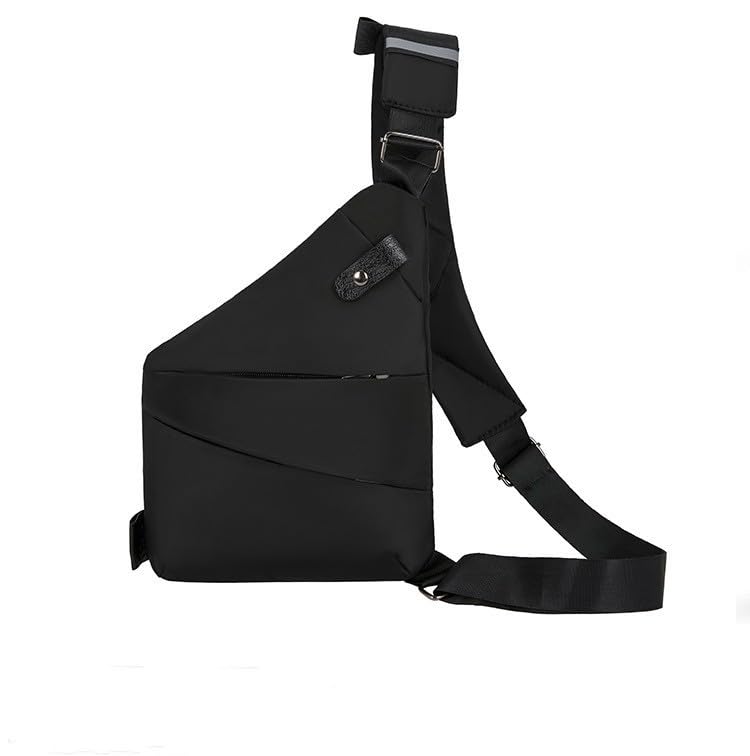 Personal Flex Bag,Anti-thief Slim Sling Bag Personal Pocket Bag,Multipurpose Crossbody Backpack for Outdoor Travel (Black Right Hand)