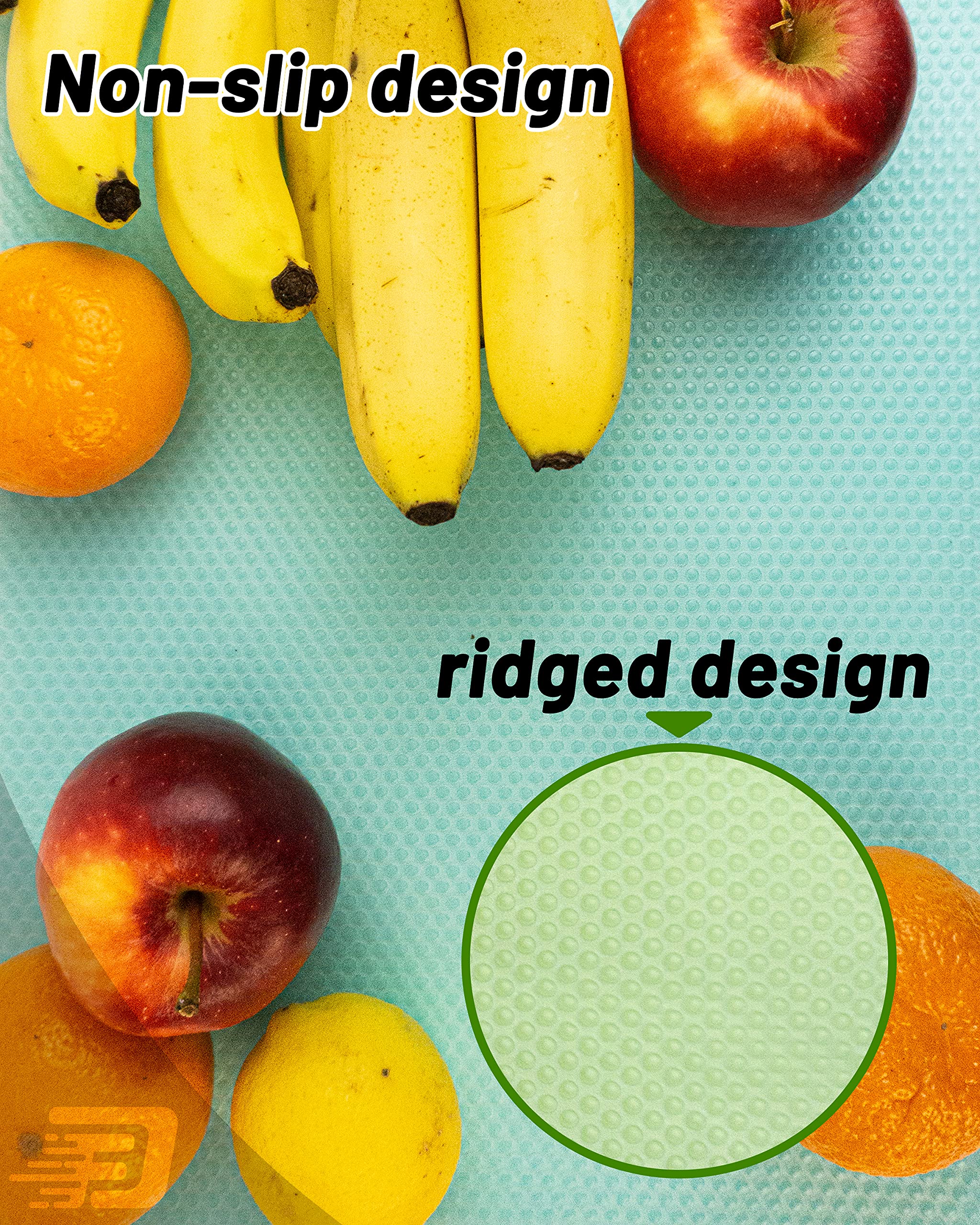Refrigerator Liners, 12 Pcs Shelf Liners for Kitchen Cabinets, Washable Fridge Liner, Plastic Kitchen Drawer Liner