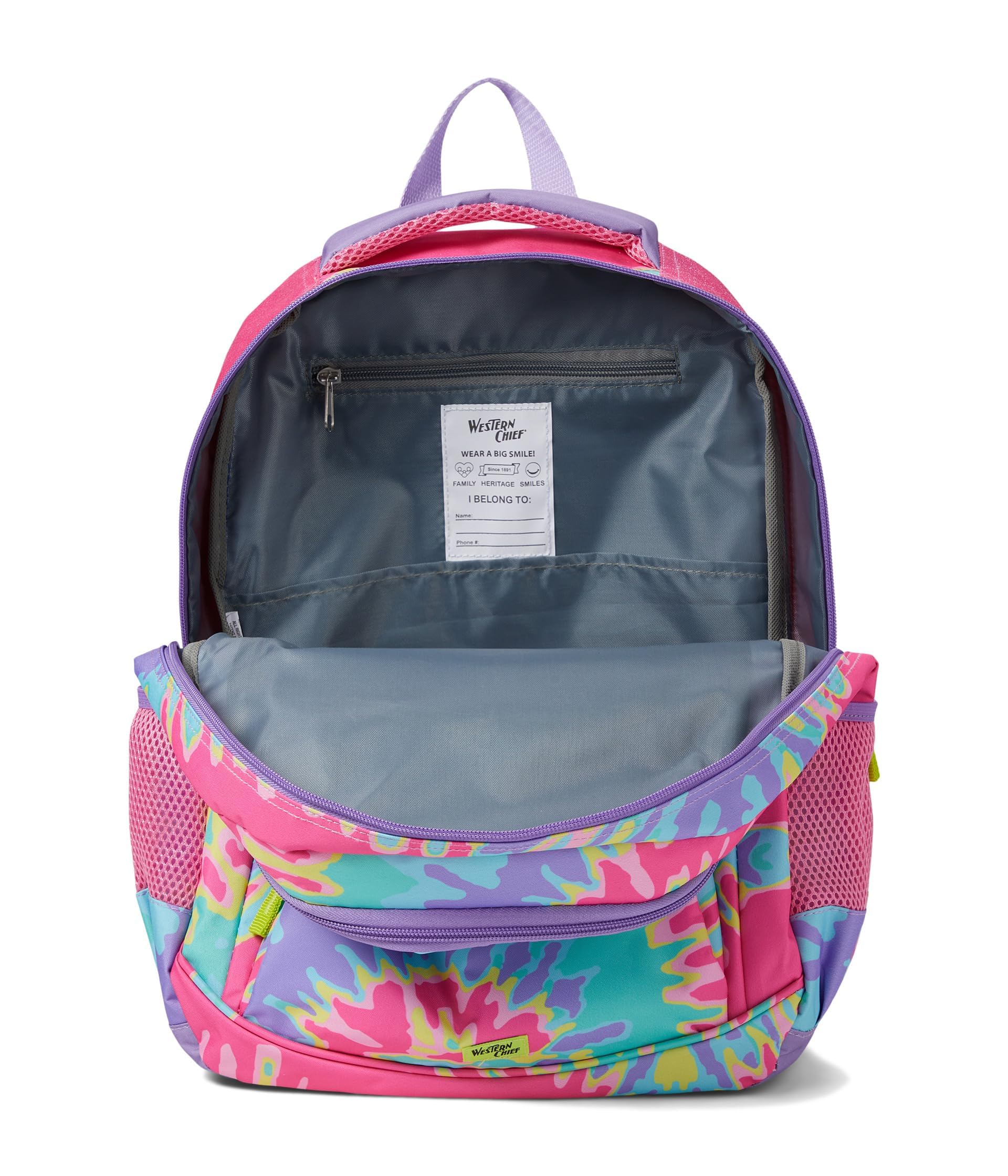 Western Chief Multi Compartment Backpack Bundle with Lunch Box and Pencil Pouch for Boys and Girls, Tie Dye, Medium