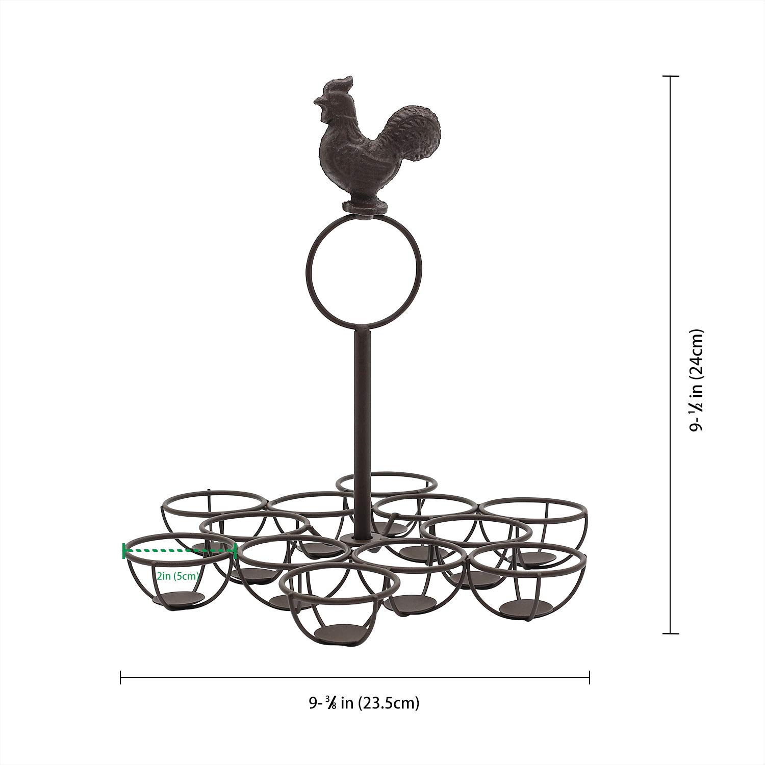 ChasBete Egg Holder Countertop Egg Storage, Egg Baskets for Fresh Eggs, Vintage Cast Iron Chicken Egg Basket, Hold up to 12 Eggs