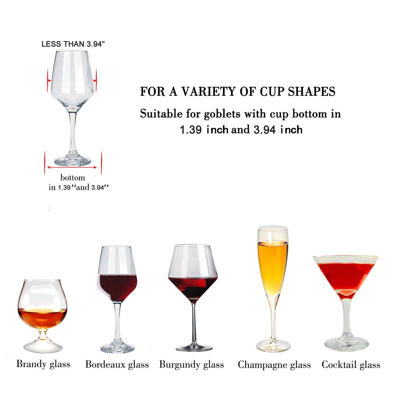 MOCOUM Wine Glasses Rack Under Cabinet Stemware Rack, Wine Glass Hanger Rack Wire Wine Glass Holder Storage Hanger for Cabinet Kitchen Bar (Glod, 4 Rows 1 Pack)