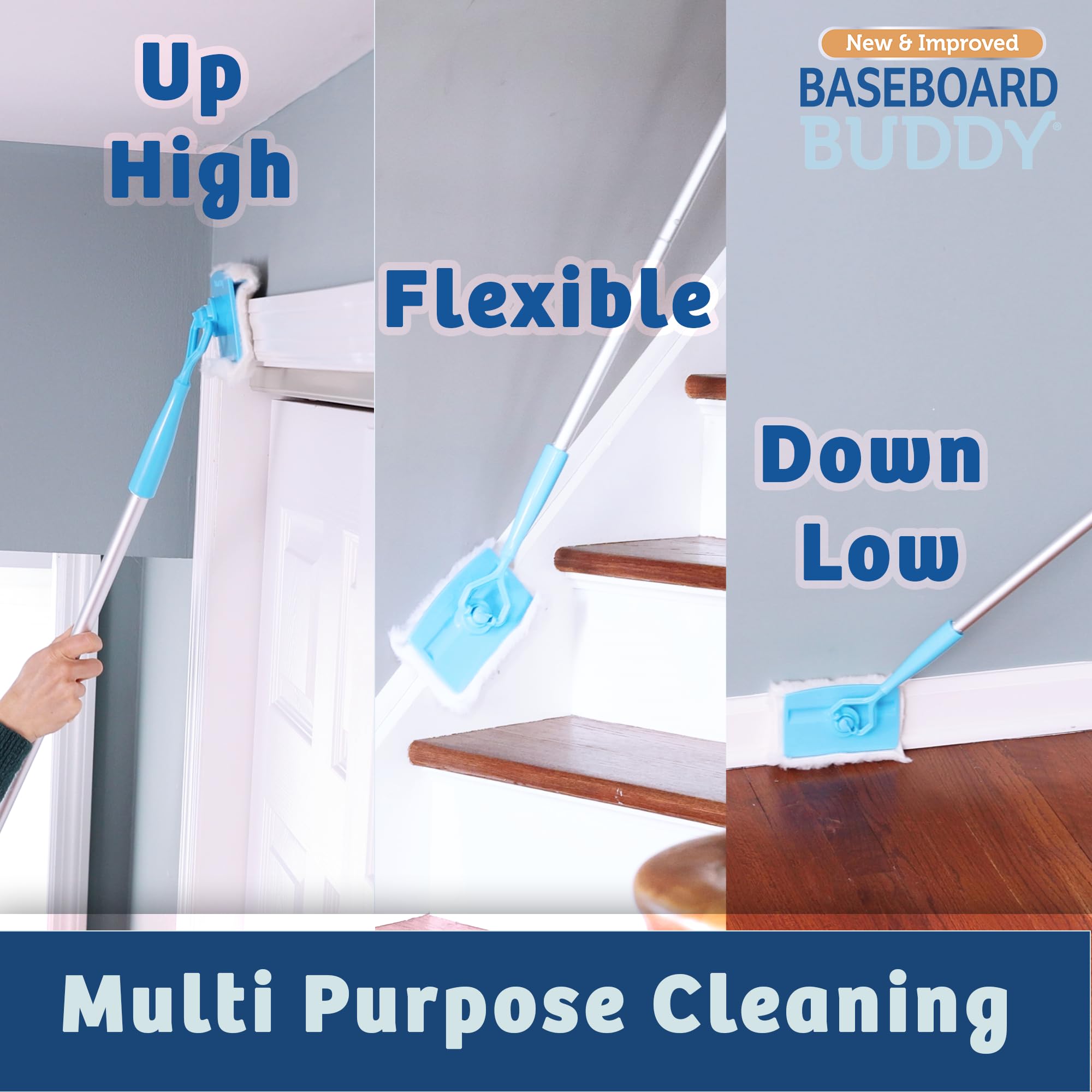 Baseboard Buddy β Baseboard & Molding Cleaning Tool! Includes 1 Baseboard Buddy and 3 Reusable Cleaning Pads, As Seen on TV
