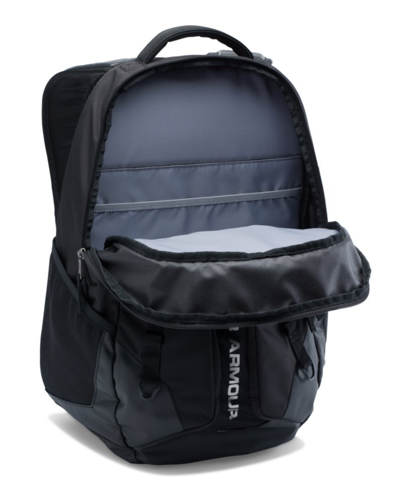 Under Armour Storm Contender Backpack, Black (001)/Steel, One Size Fits All Fits All