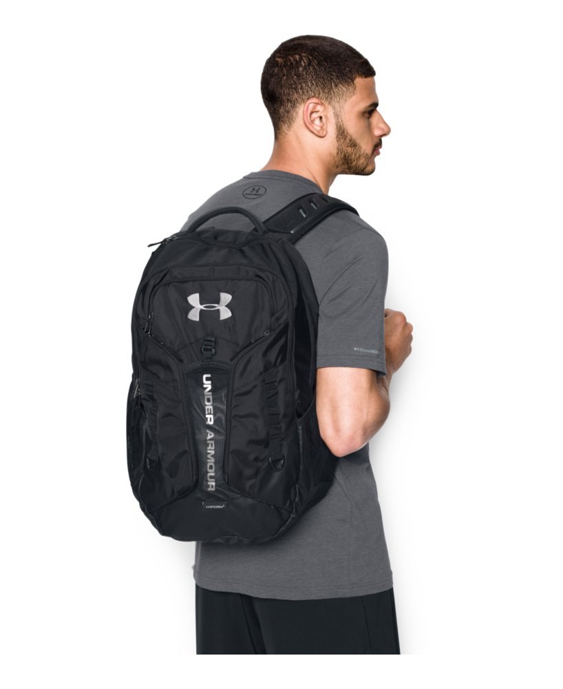 Under Armour Storm Contender Backpack, Black (001)/Steel, One Size Fits All Fits All