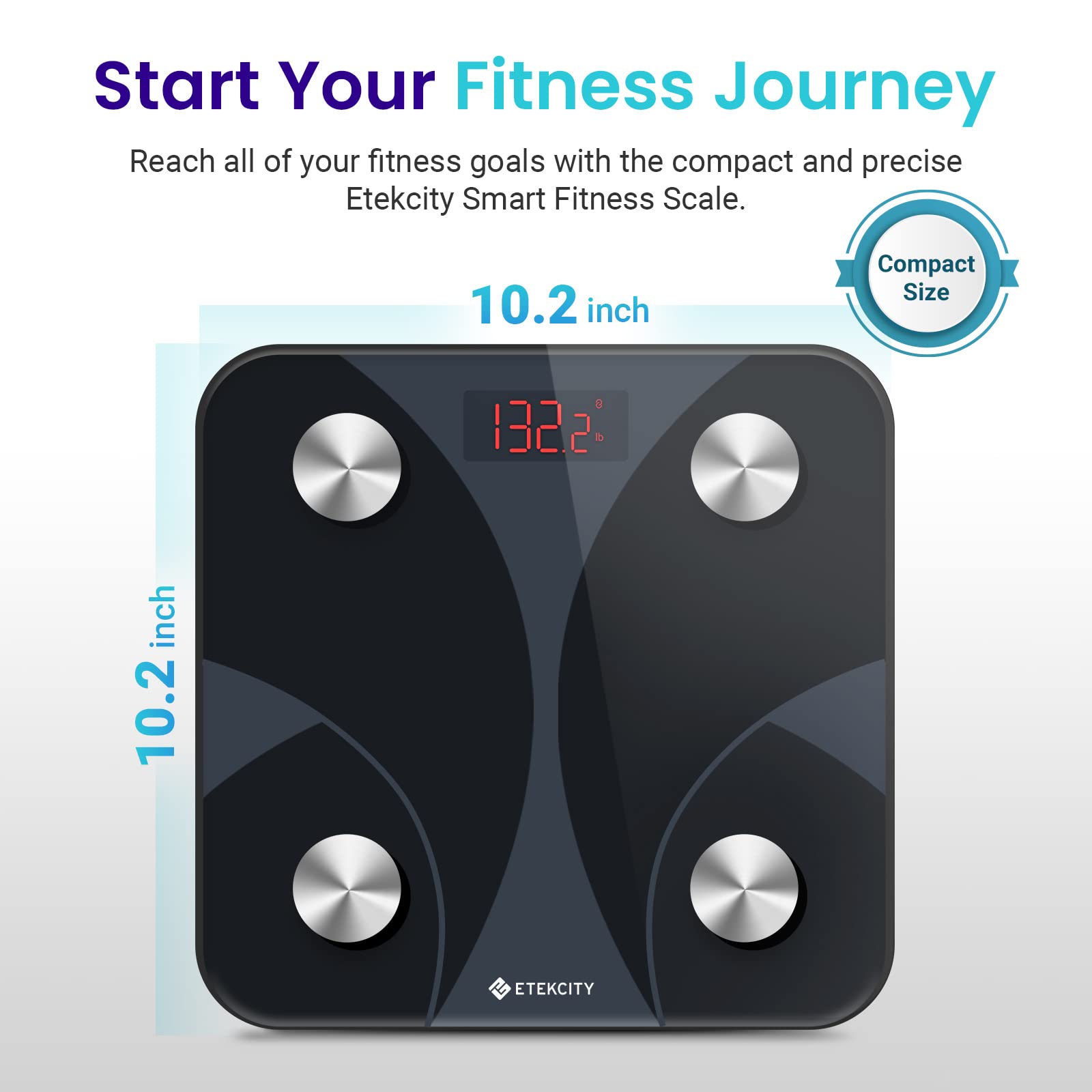 Etekcity Scale for Body Weight, Smart Digital Bathroom Weighing Machine with Body Fat for People, Accurate Bluetooth BMI Measurement, Body Composition Analyzer, 400lb