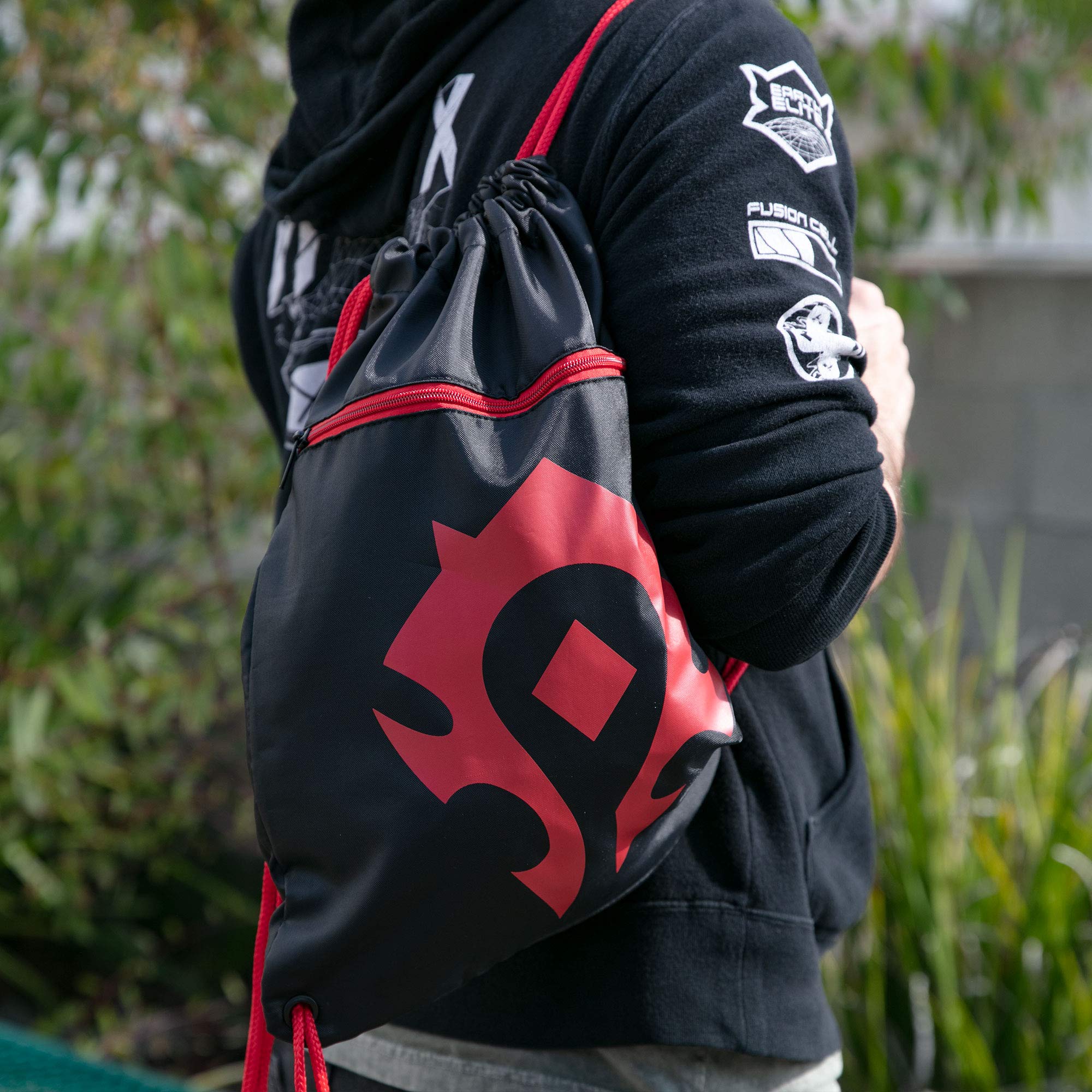 JINX World of Warcraft Horde Loot Bag, 14x19", Drawstring Cinch Backpack
