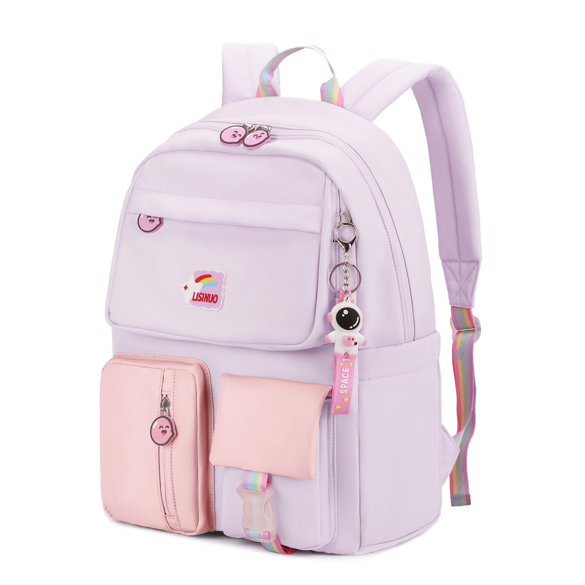 LISINUO Backpack for Girls Kids Schoolbag Children Bookbag Women Casual Daypack (Purple)