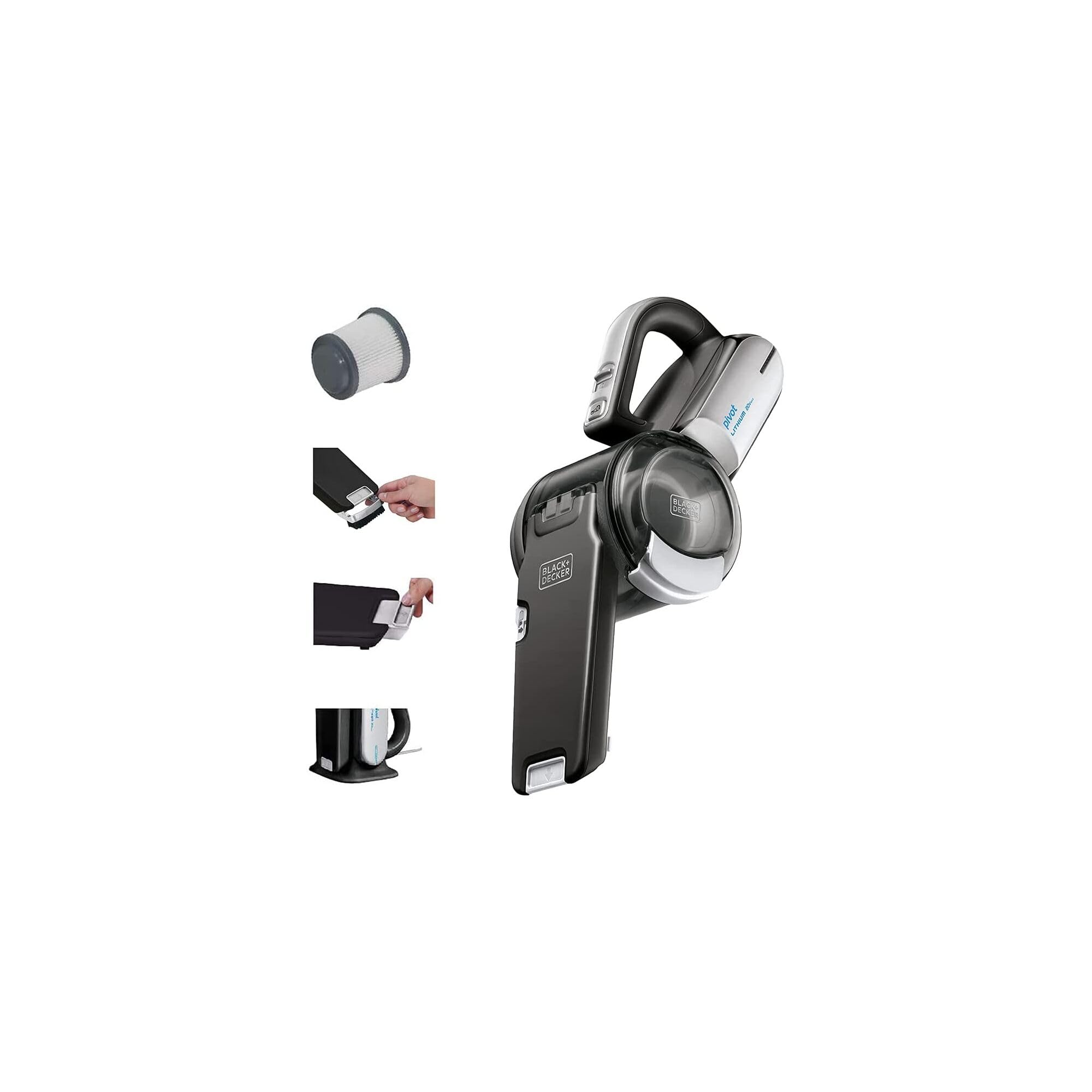 BLACK+DECKER 20V Max Handheld Vacuum, Cordless, Grey (BDH2000PL)