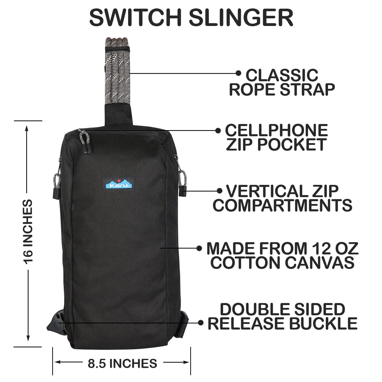 KAVU Switch Slinger Rope Pack Crossbody Rucksack - Sunsets Forever