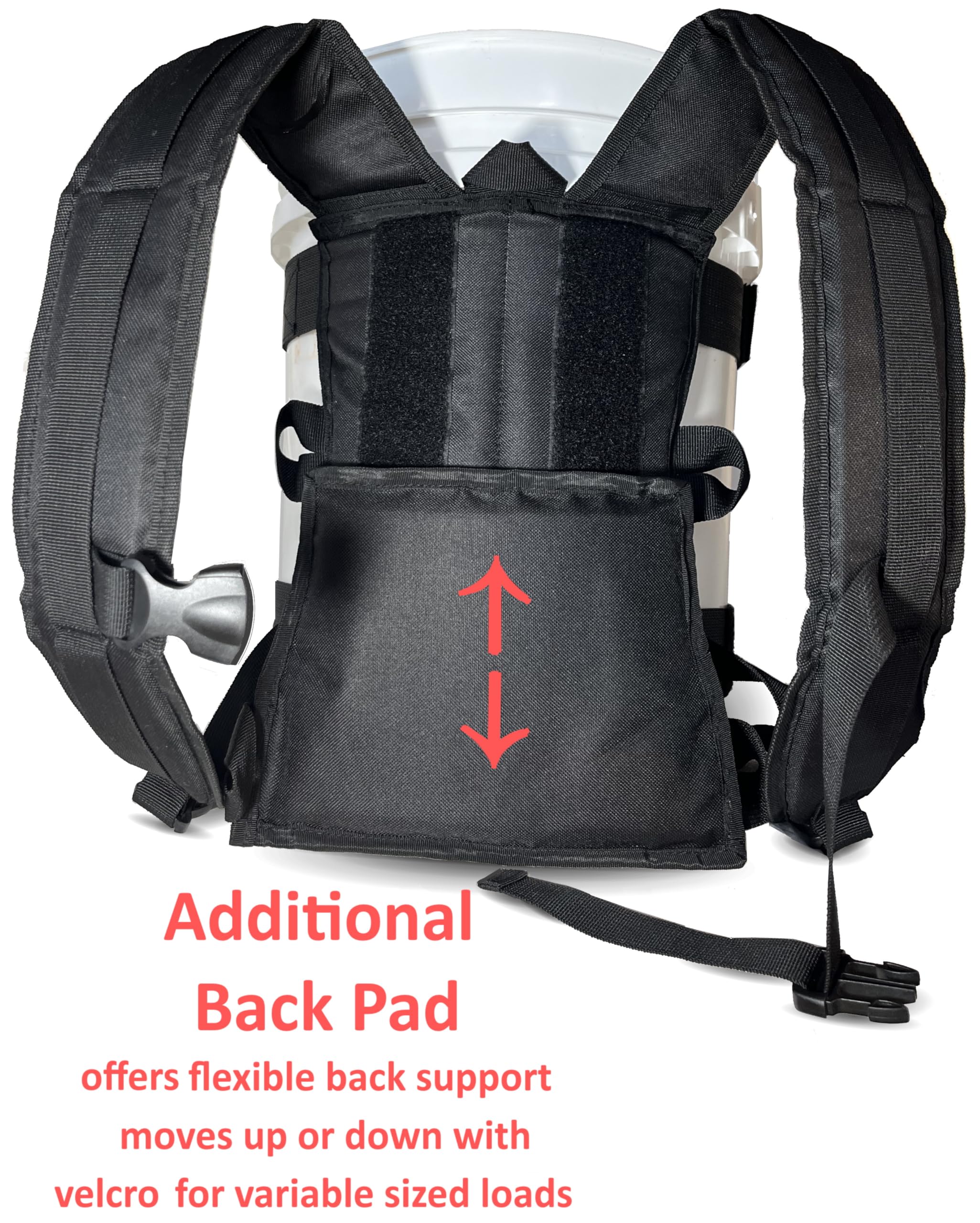 Backpack for 5 Gallon Buckets for Ice Fishing, Picking Apples and Sports